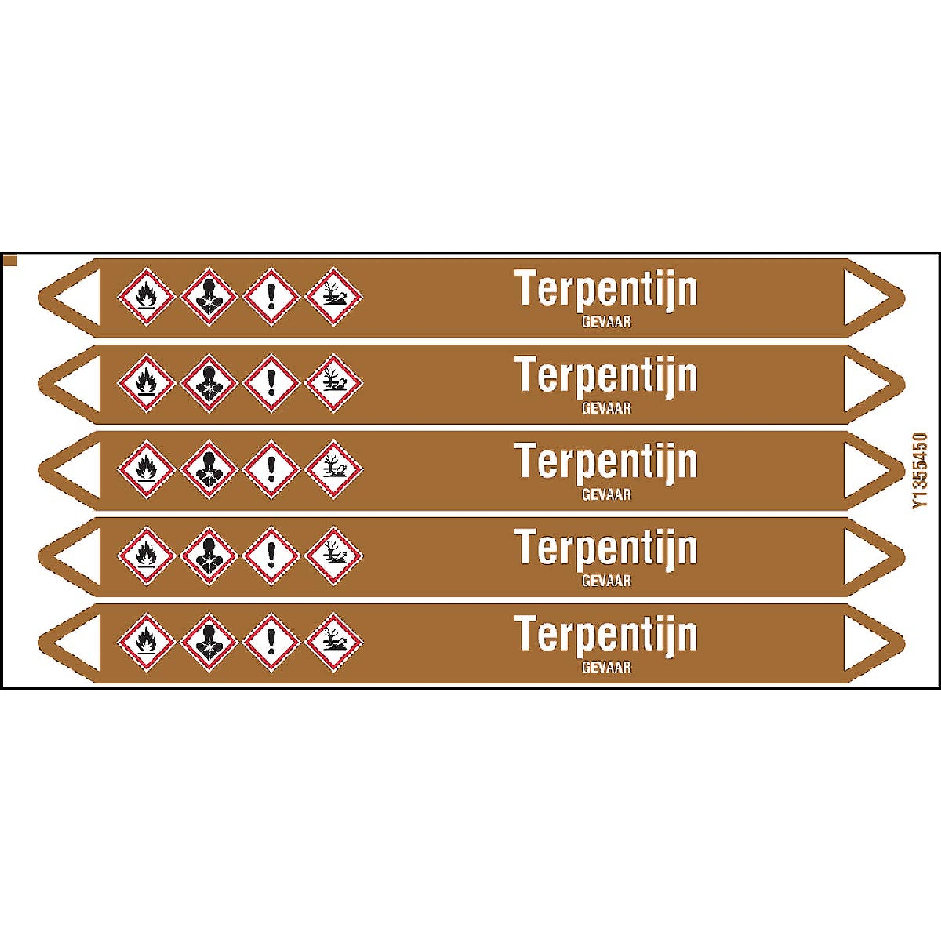 BRADY N005390 pipe marker for turpentine, with perforated arrows, with ...