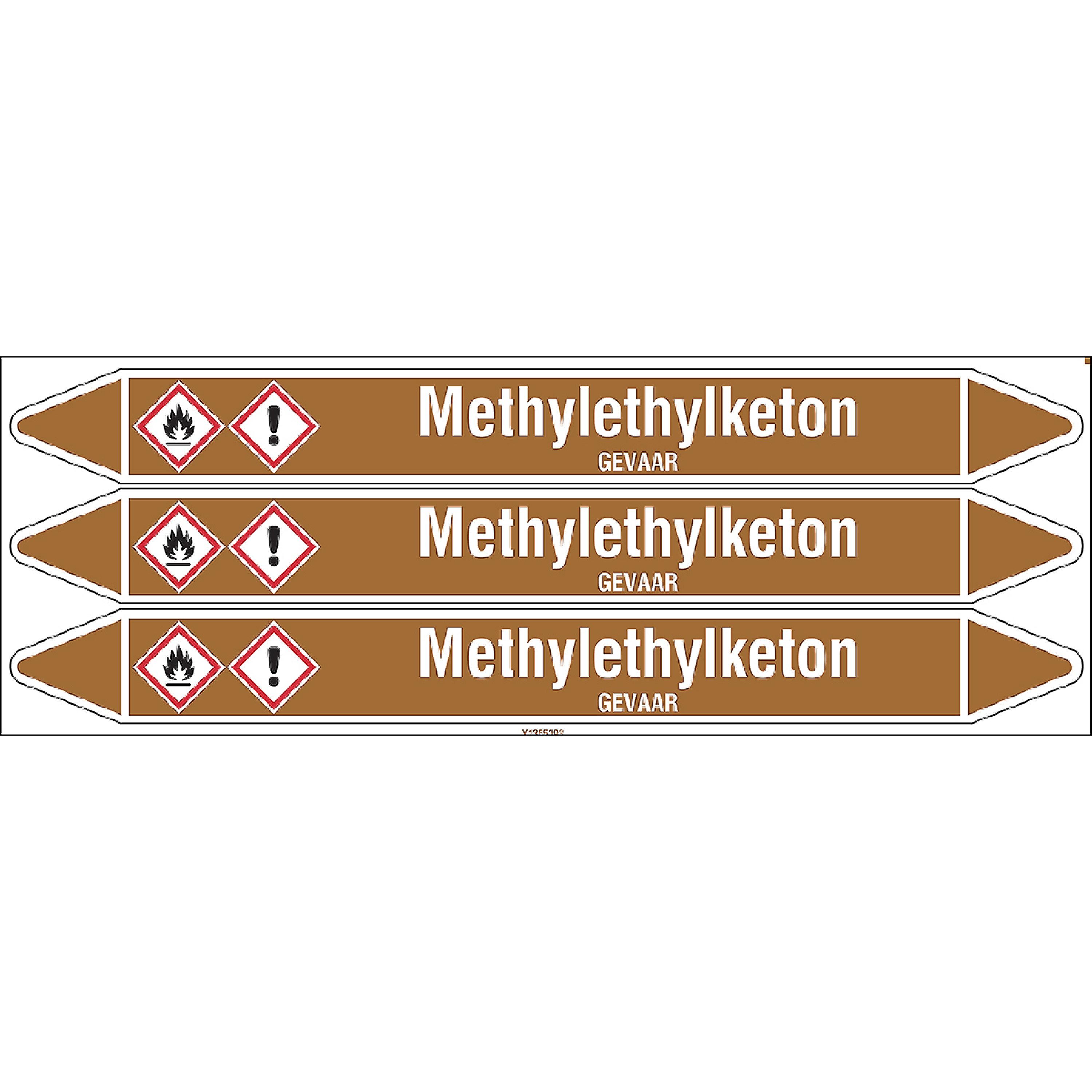 BRADY N005281 pipe marker for methyl ethyl ketone, with perforated ...