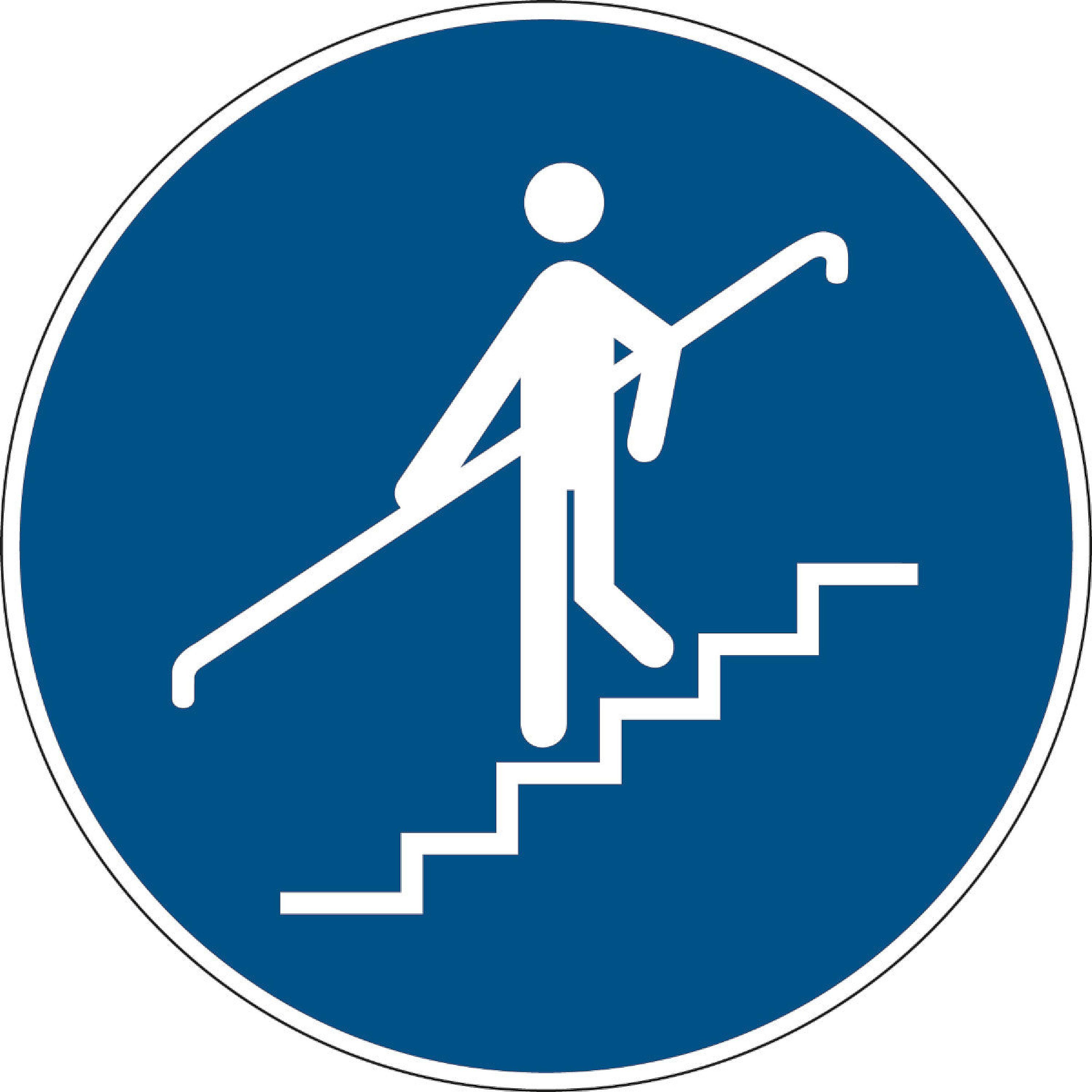 BRADY 803690 warning sign - hand on railing mandatory, 100 mm | Klium