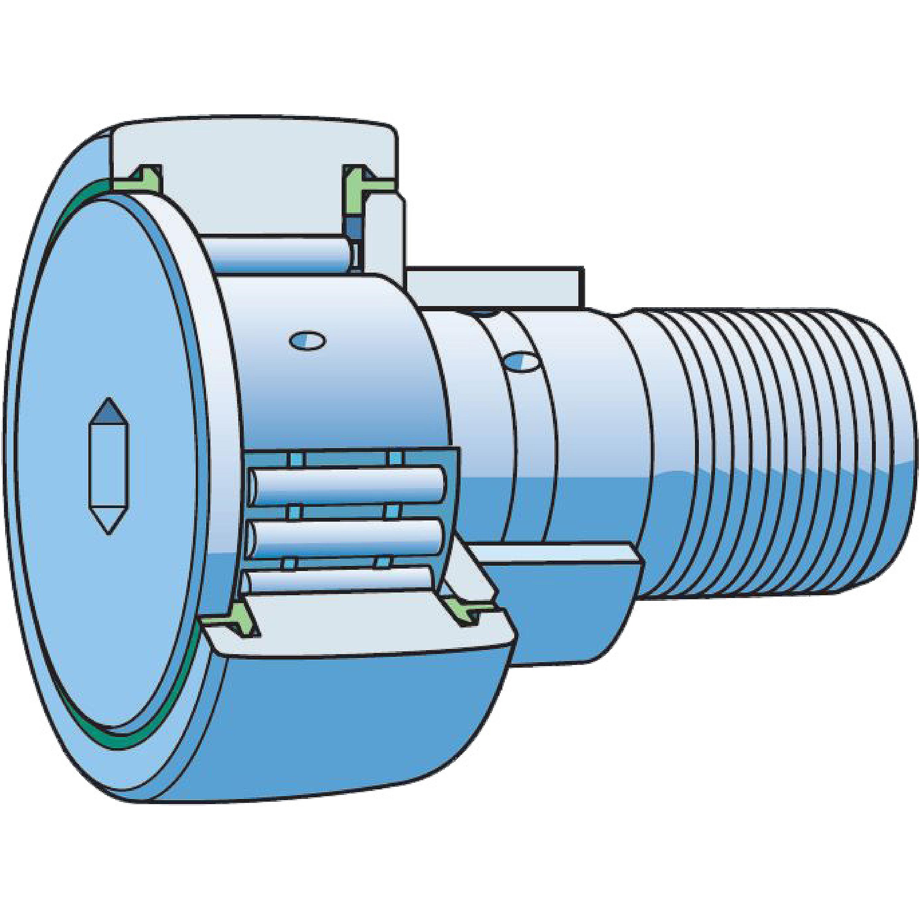 SKF KRE 16 PPA cam roller with eccentric collar, integrated seal and relubrication 16 mm | Klium