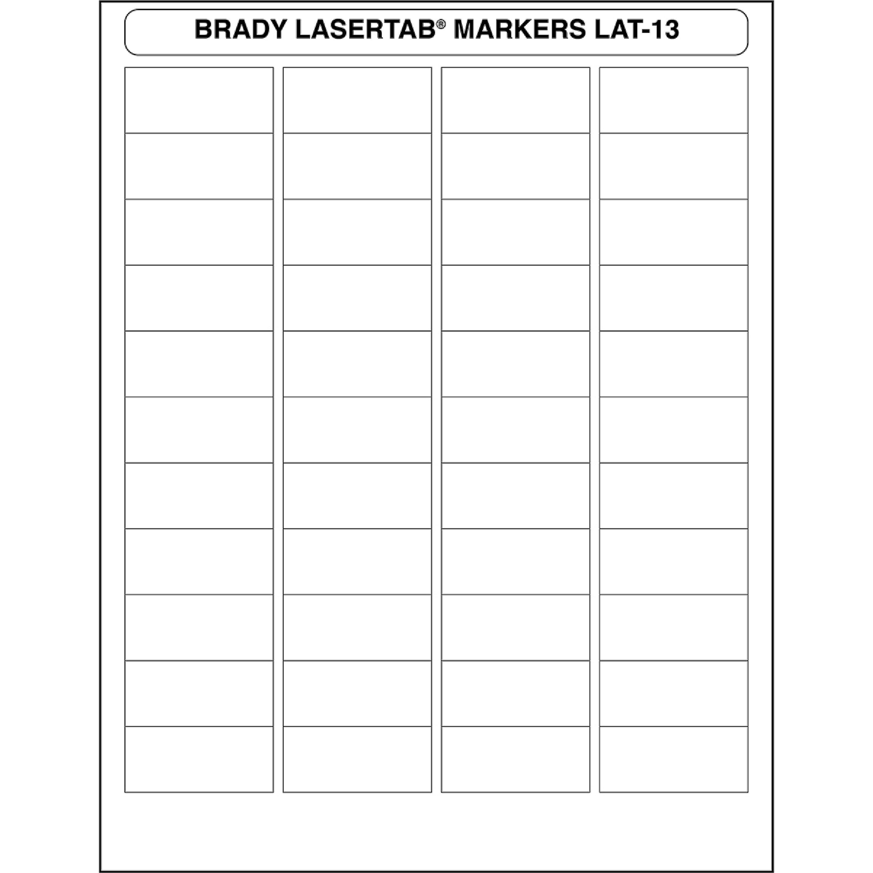 BRADY LAT-13-707-2.5 LaserTab printable labels for laser printers (2508 ...