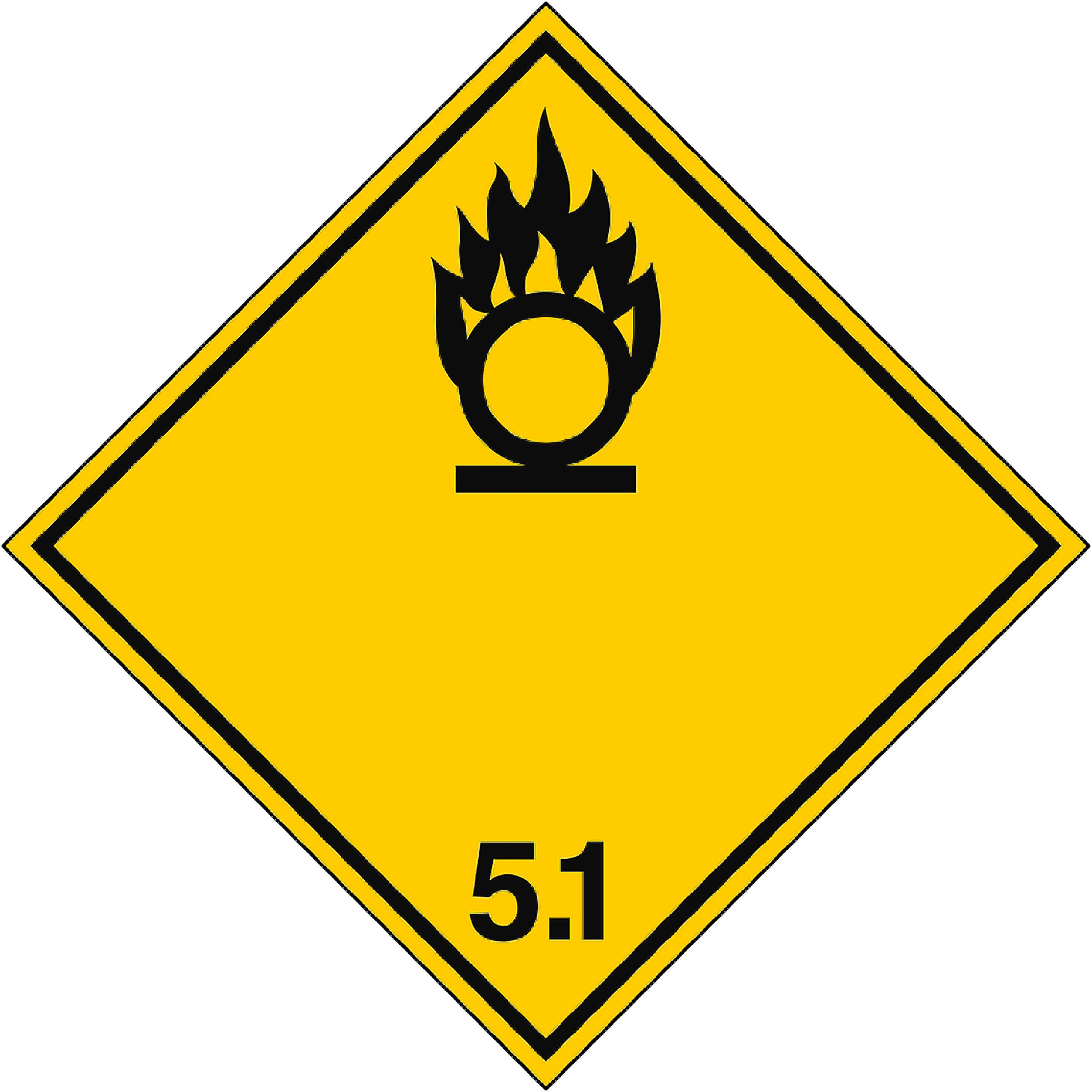 BRADY 257579 transport pictogram - oxidising substance - 5.1, 297 x 297 ...