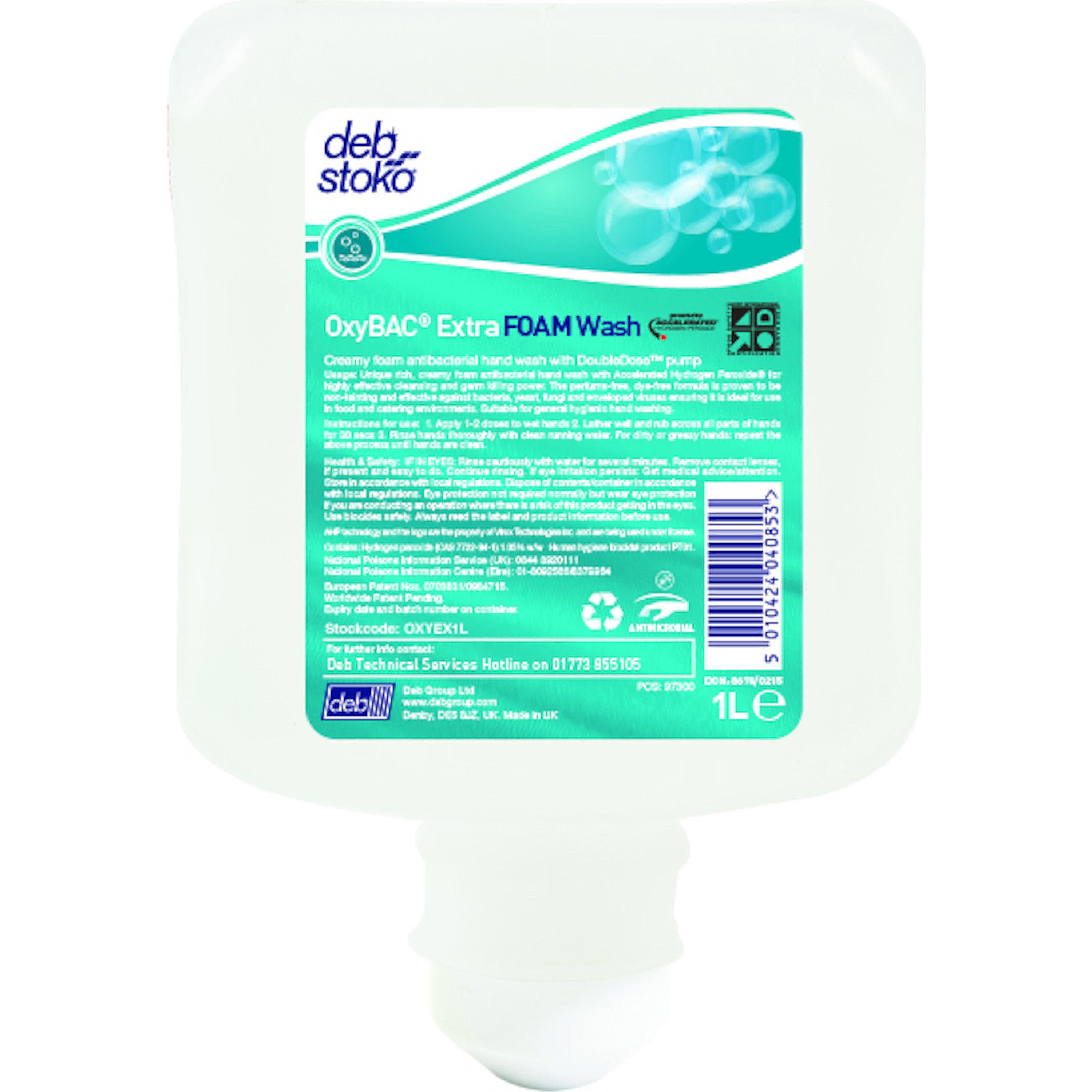 DEB STOKO OxyBac Extra FOAM Wash - BE hygienic foam soap for PR ...