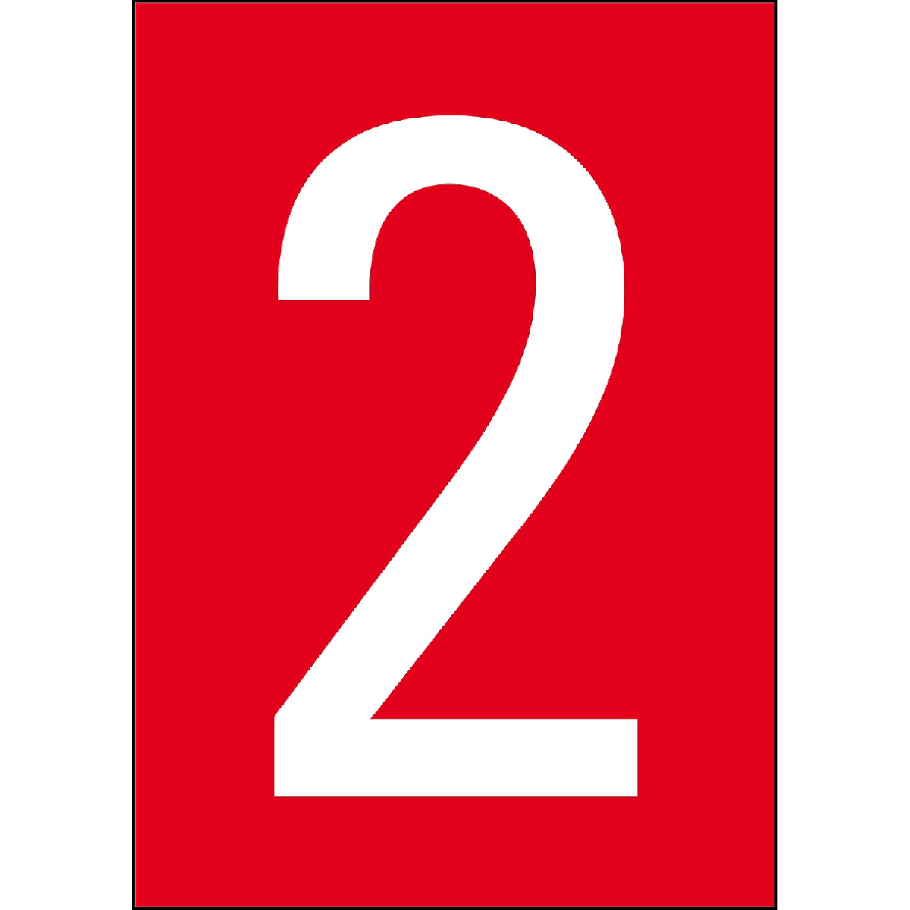 BRADY NL7527A4RD-2 label with number 2 - DIN A4 format for permanent or ...