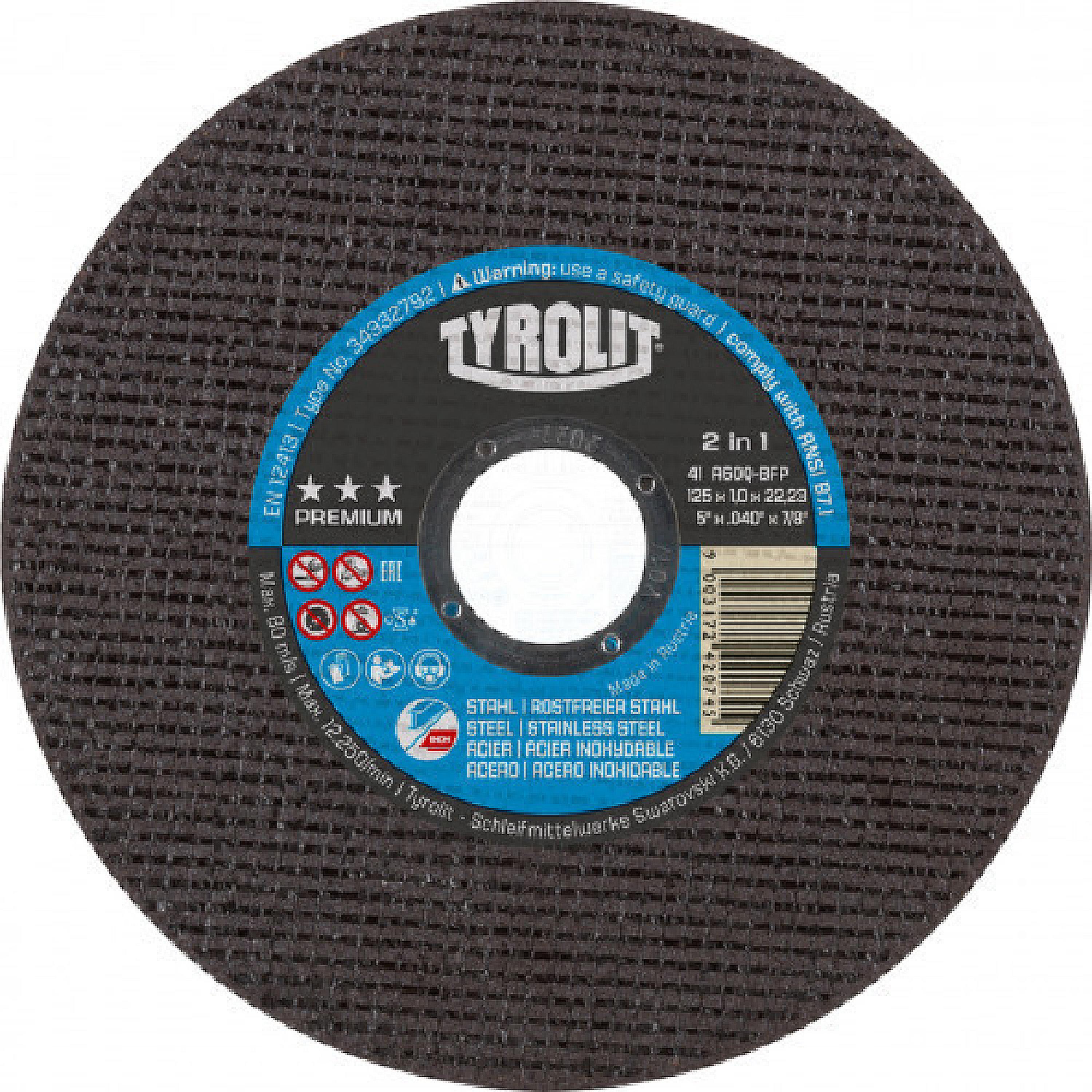 TYROLIT 34472855 Premium cut-off wheel for angle grinders 41F 115x1 ...