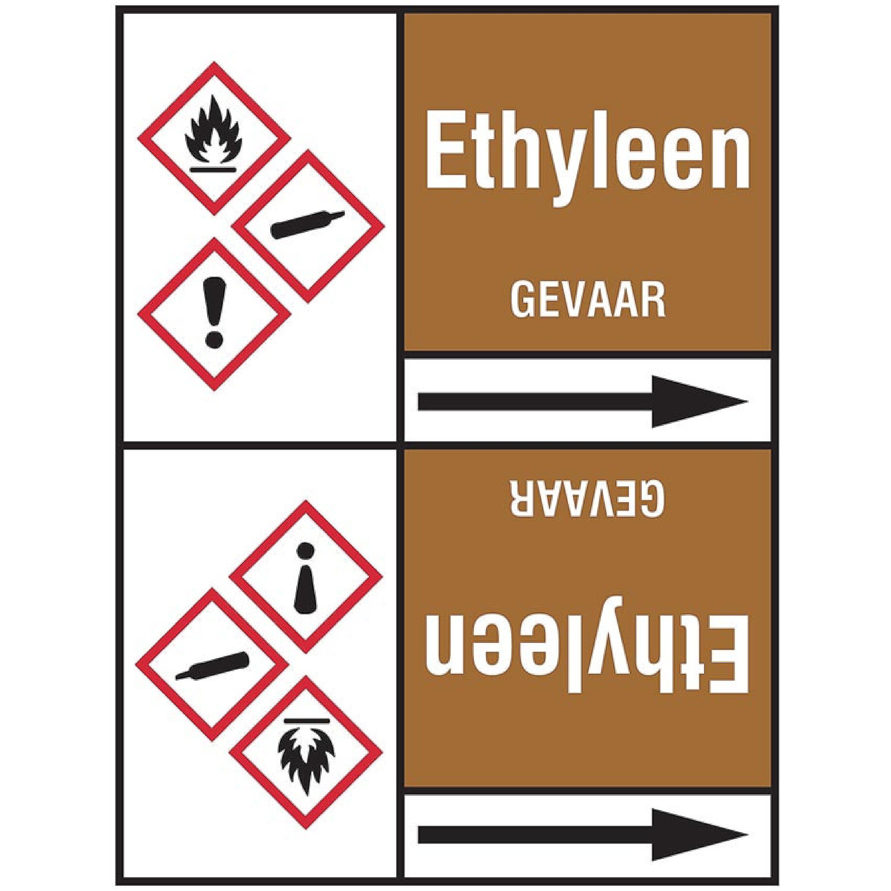 BRADY N005156 pipe marker for ethylene, with pictogram 33 m x 127 mm x ...