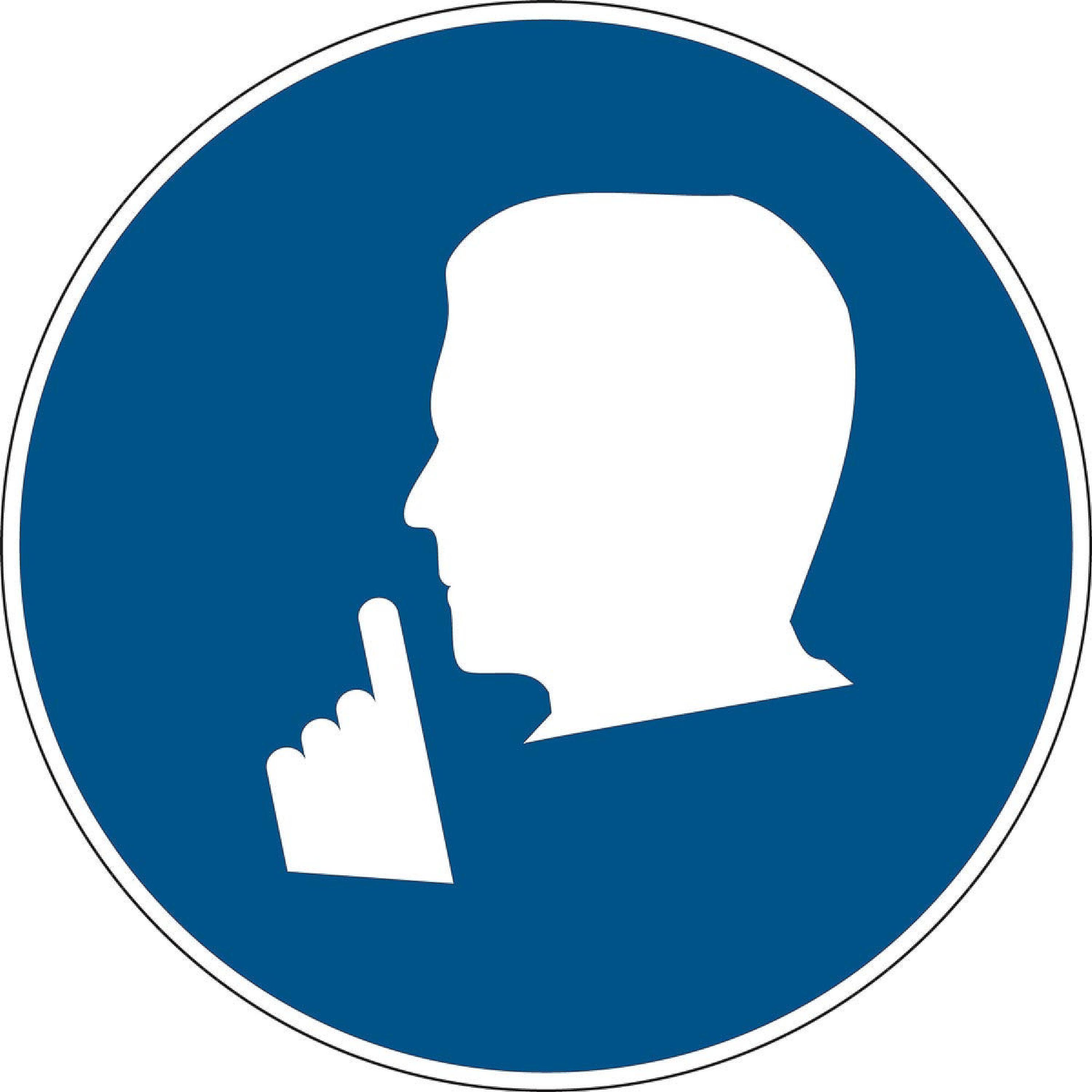 BRADY 222744 warning pictogram - silence required, 100 mm | Klium