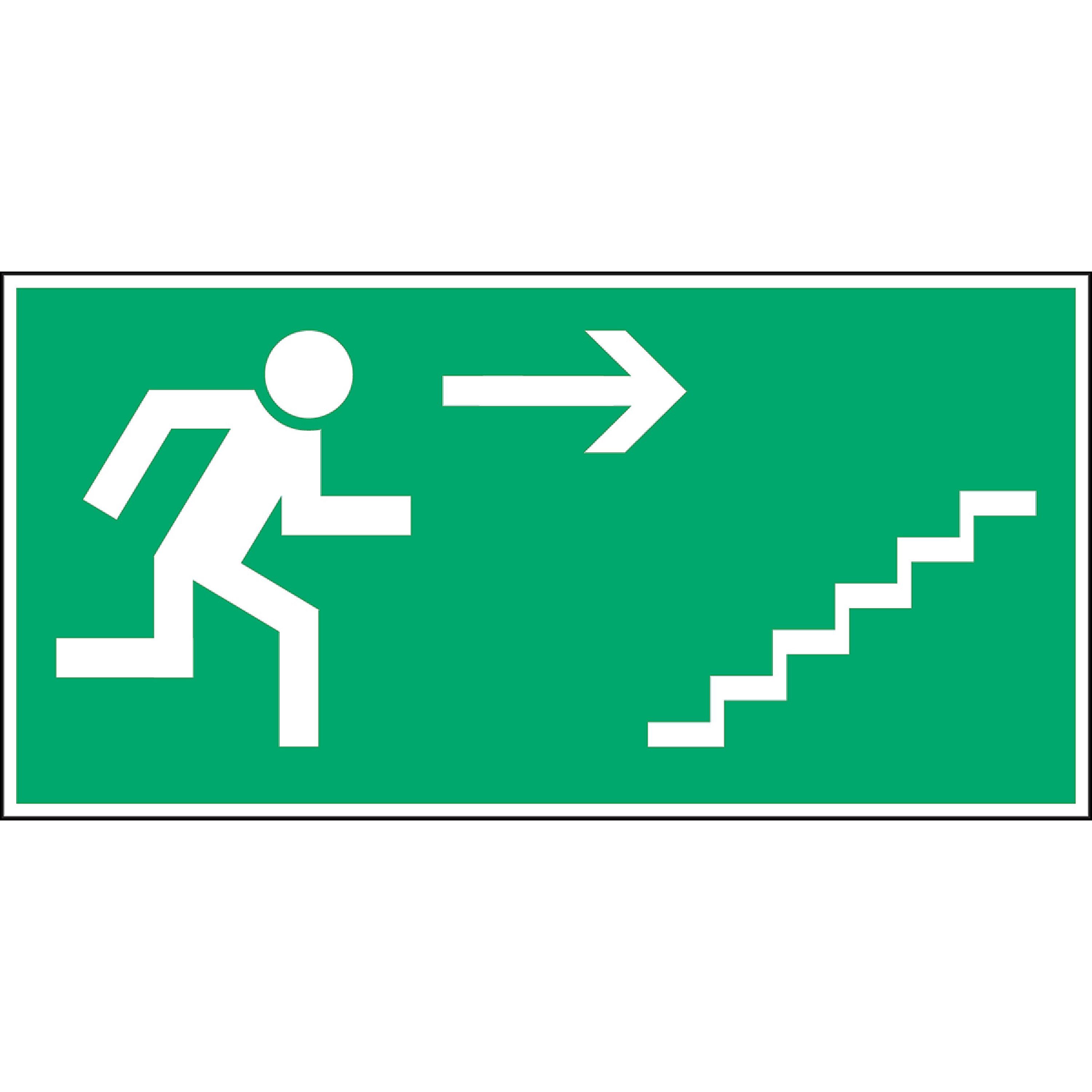 BRADY 250444 rescue pictogram - escape via stairs - right - upwards ...