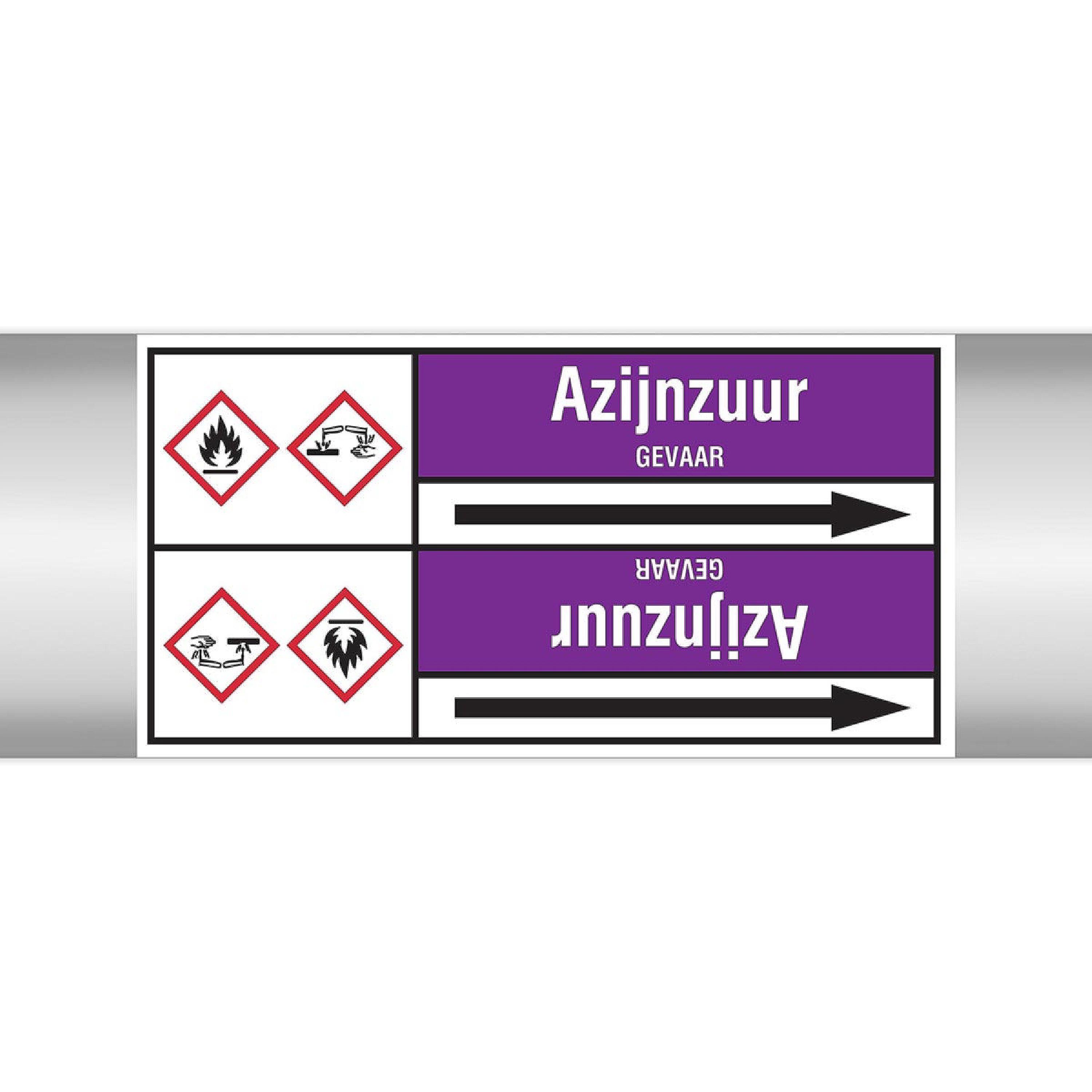 BRADY N006727 pipe marker for acetic acid, with pictogram 33 m x 127 mm ...