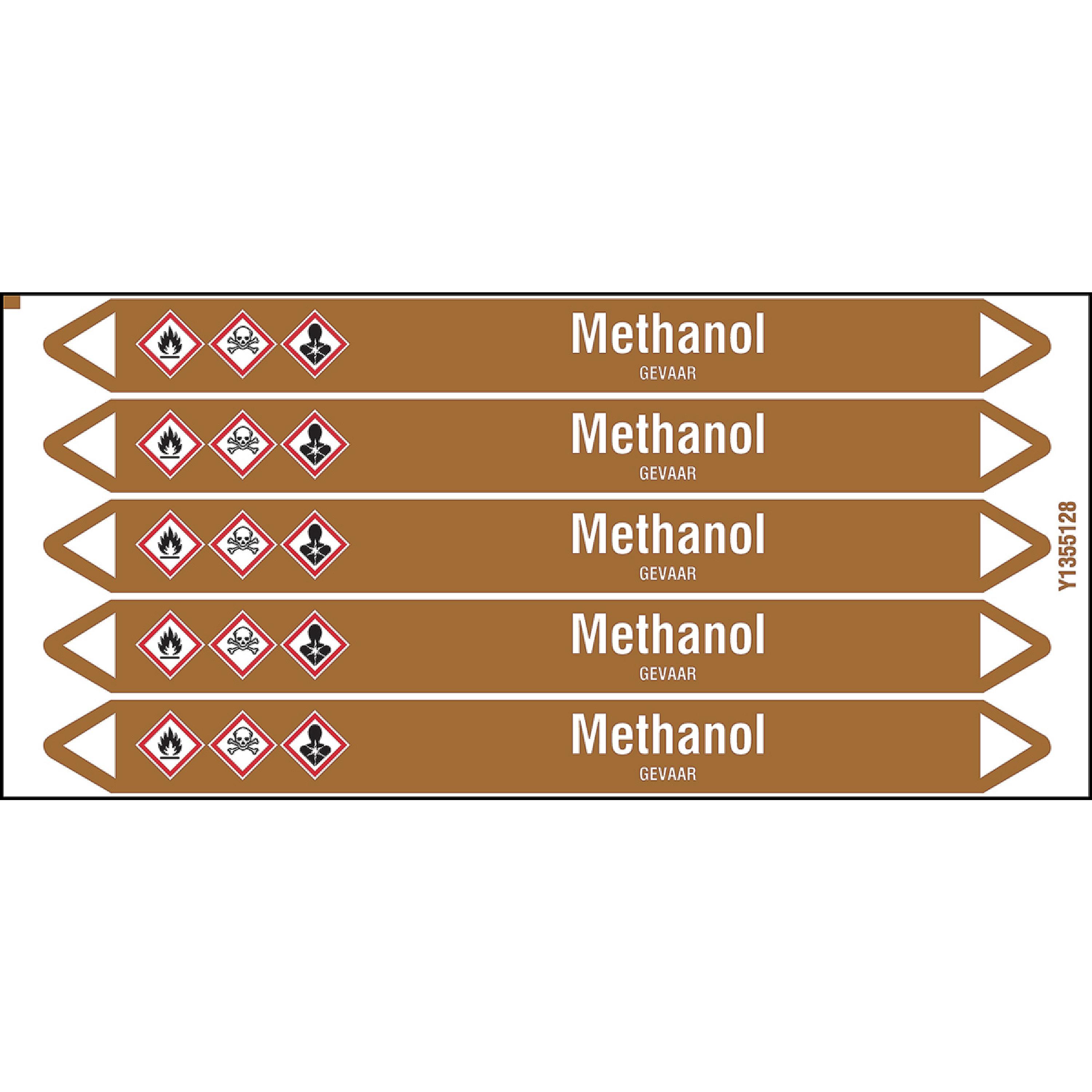 BRADY N005268 pipe marker for methanol, with perforated arrows, with ...