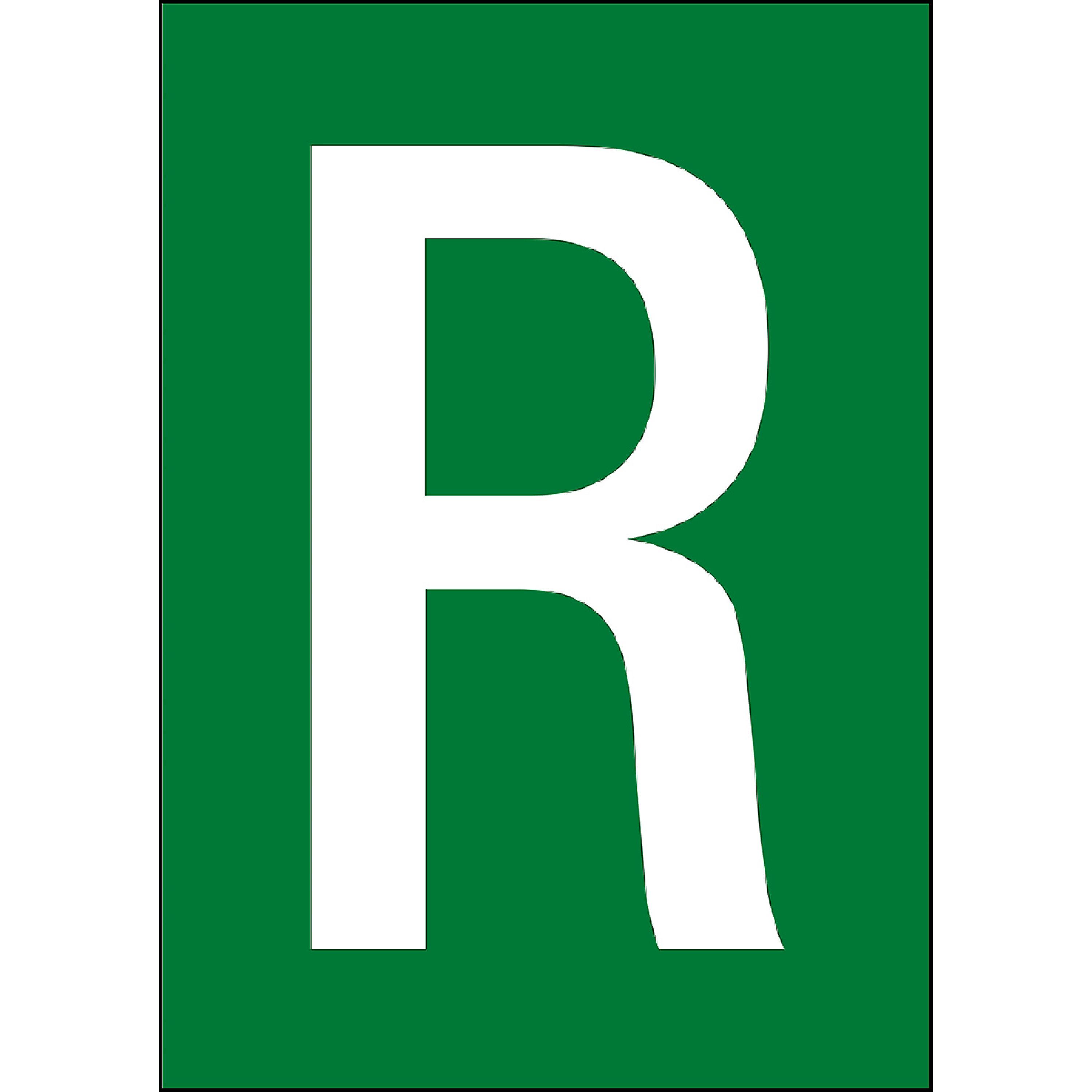 BRADY NL859A4GR-R label with letter R - DIN A4 format for permanent or ...