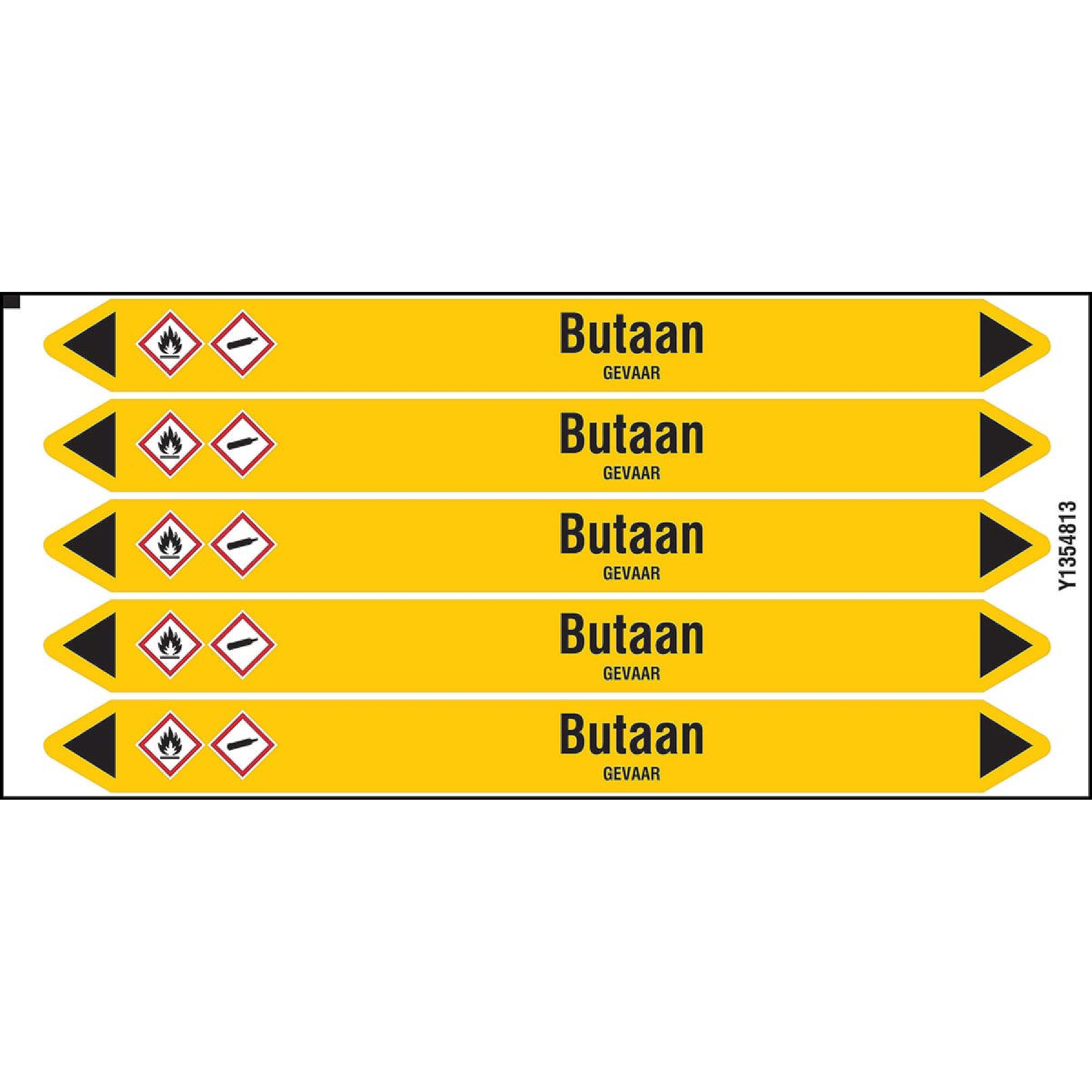 BRADY N004128 pipe marker for butane, with perforated arrows, with ...