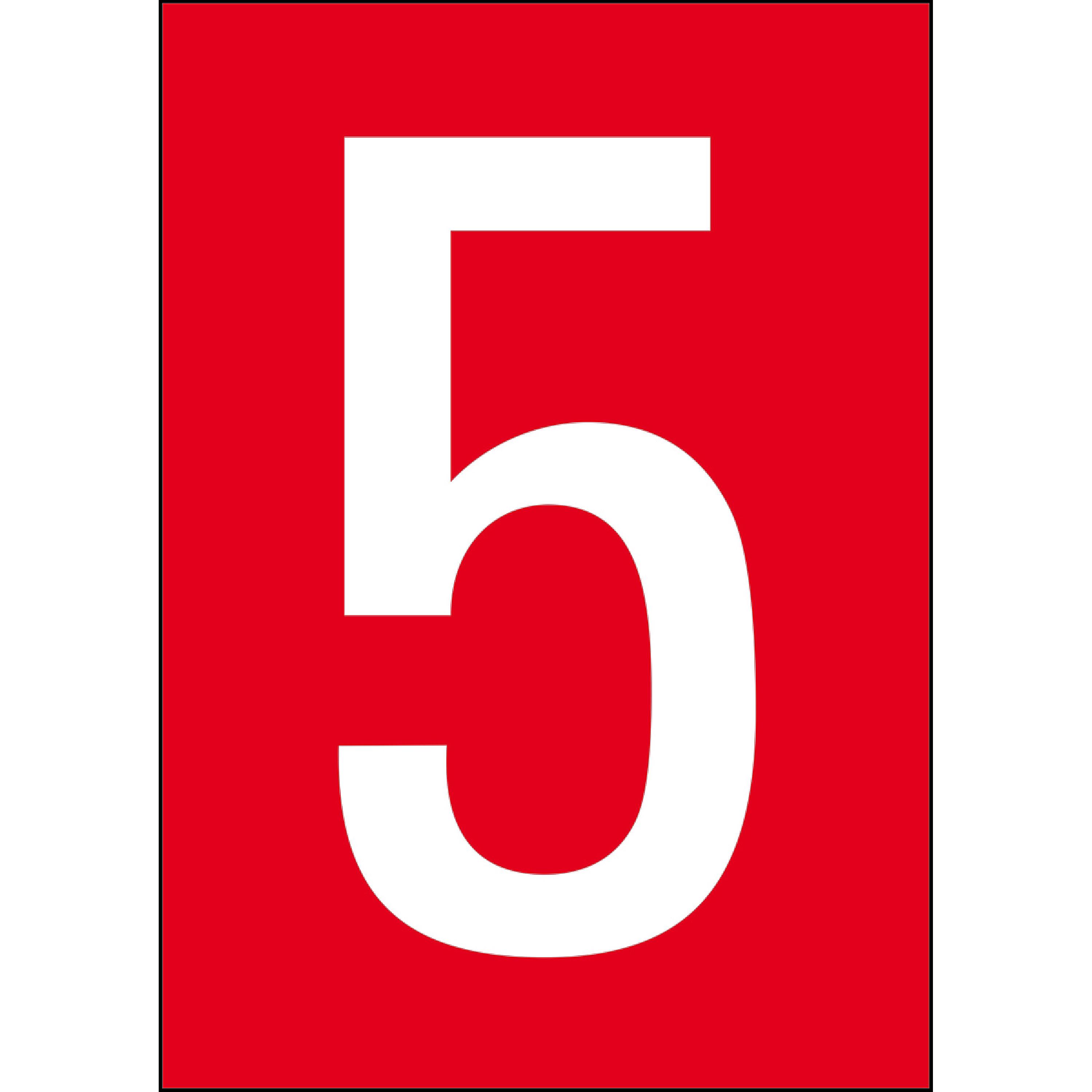 BRADY NL7527A4RD-5 label with number 5 - DIN A4 format for permanent or ...