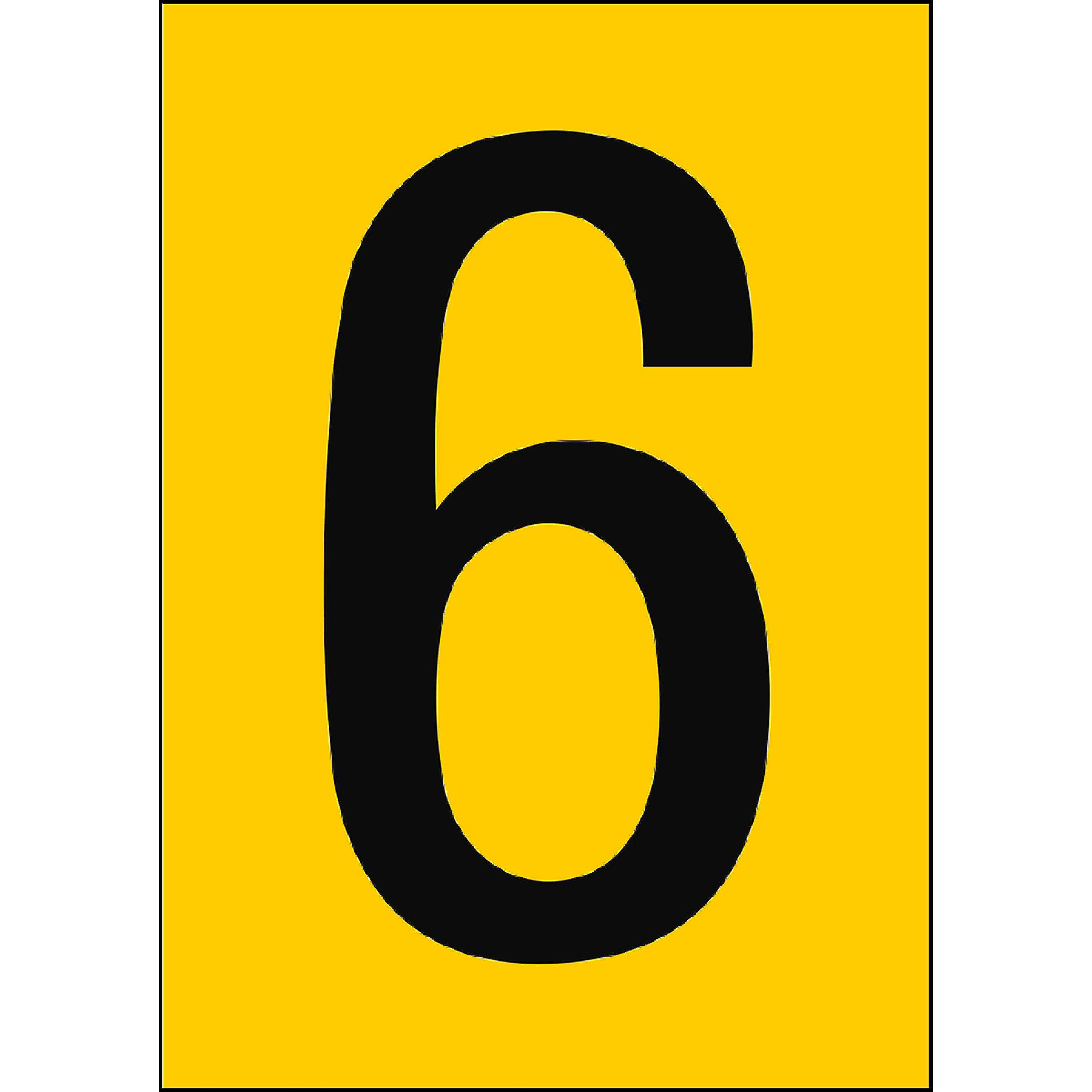 BRADY NL7527A4YL-6 label with number 6 - DIN A4 format for permanent or ...