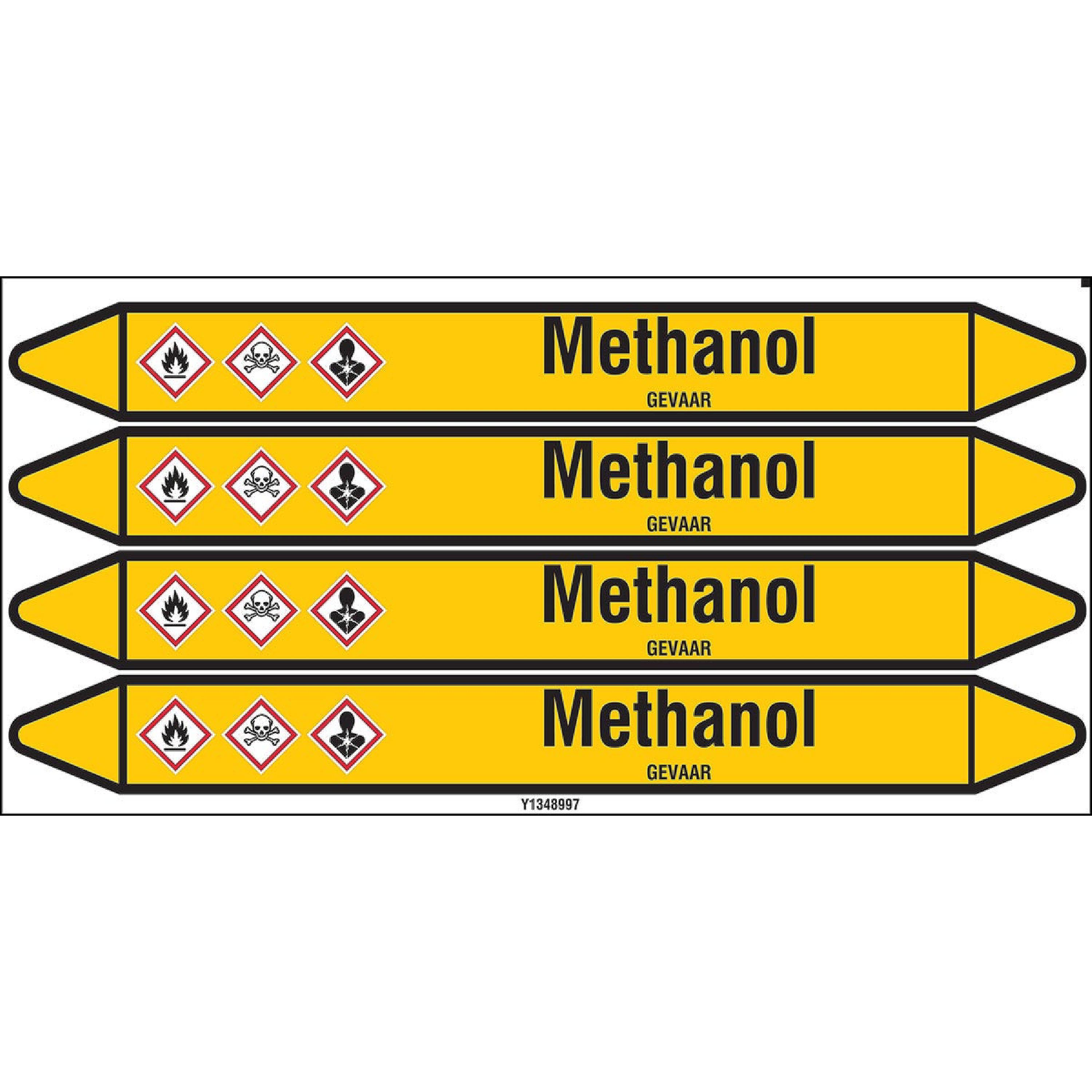BRADY N004411 pipe marker for methanol, with perforated arrows, with ...