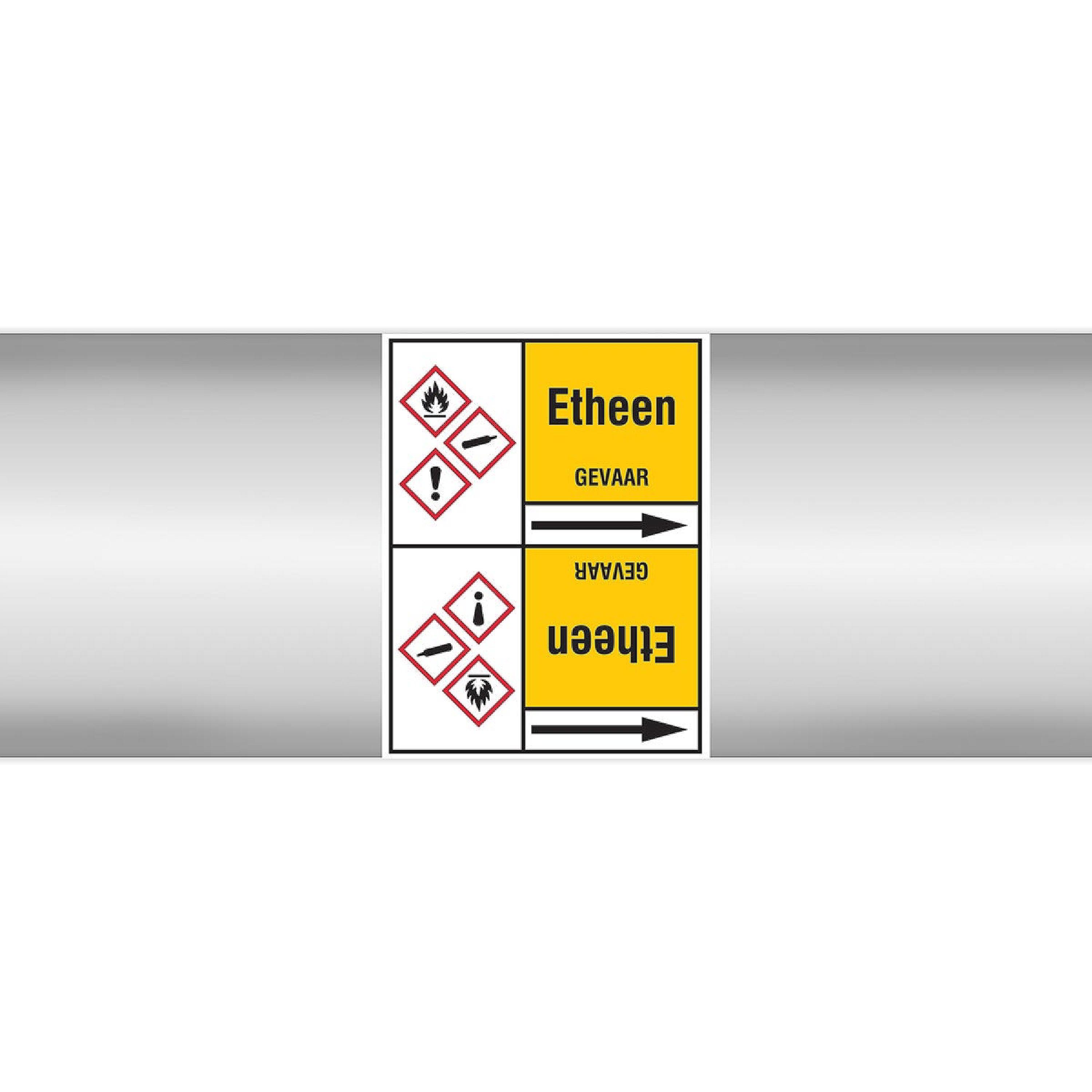 BRADY N004224 pipe marker for ethylene, with pictogram 33 m x 127 mm x ...