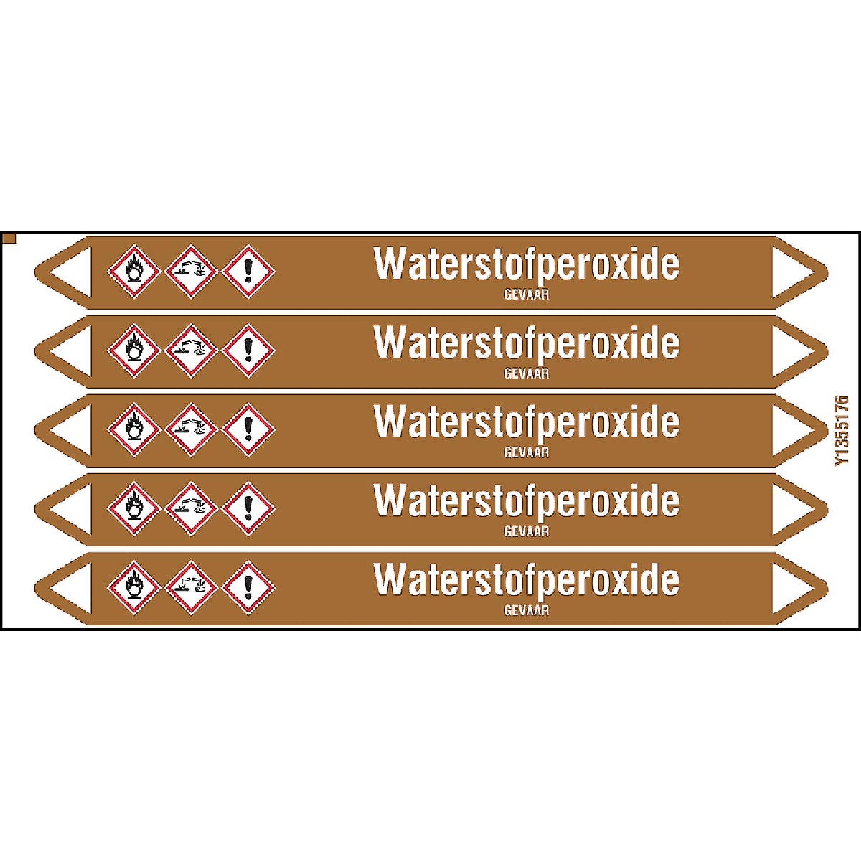 BRADY N005457 pipe marker for hydrogen peroxide, with perforated arrows ...
