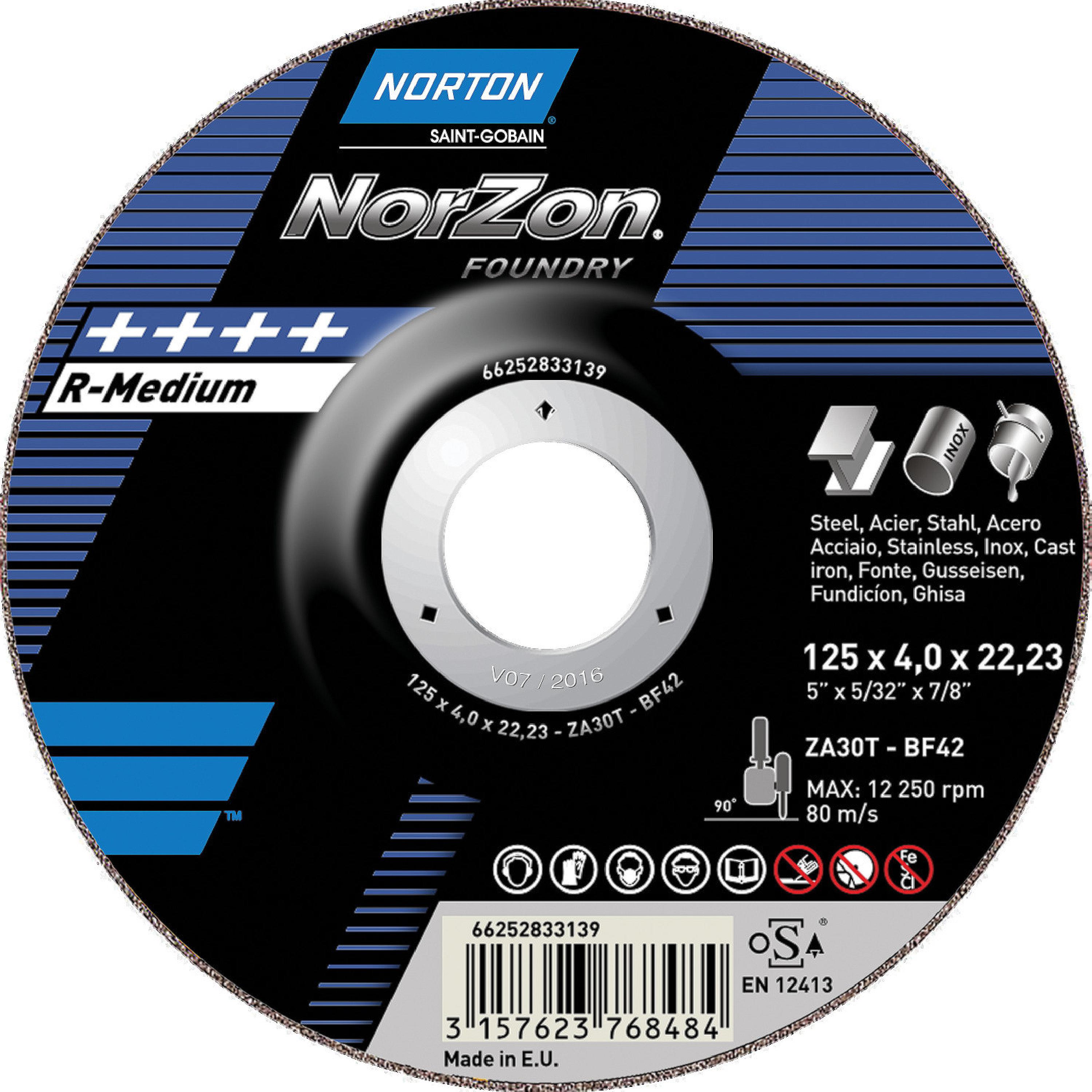 NORTON 66252832692 grinding disc FD soft ZA24Q 180X7X22,2 BF27 | Klium