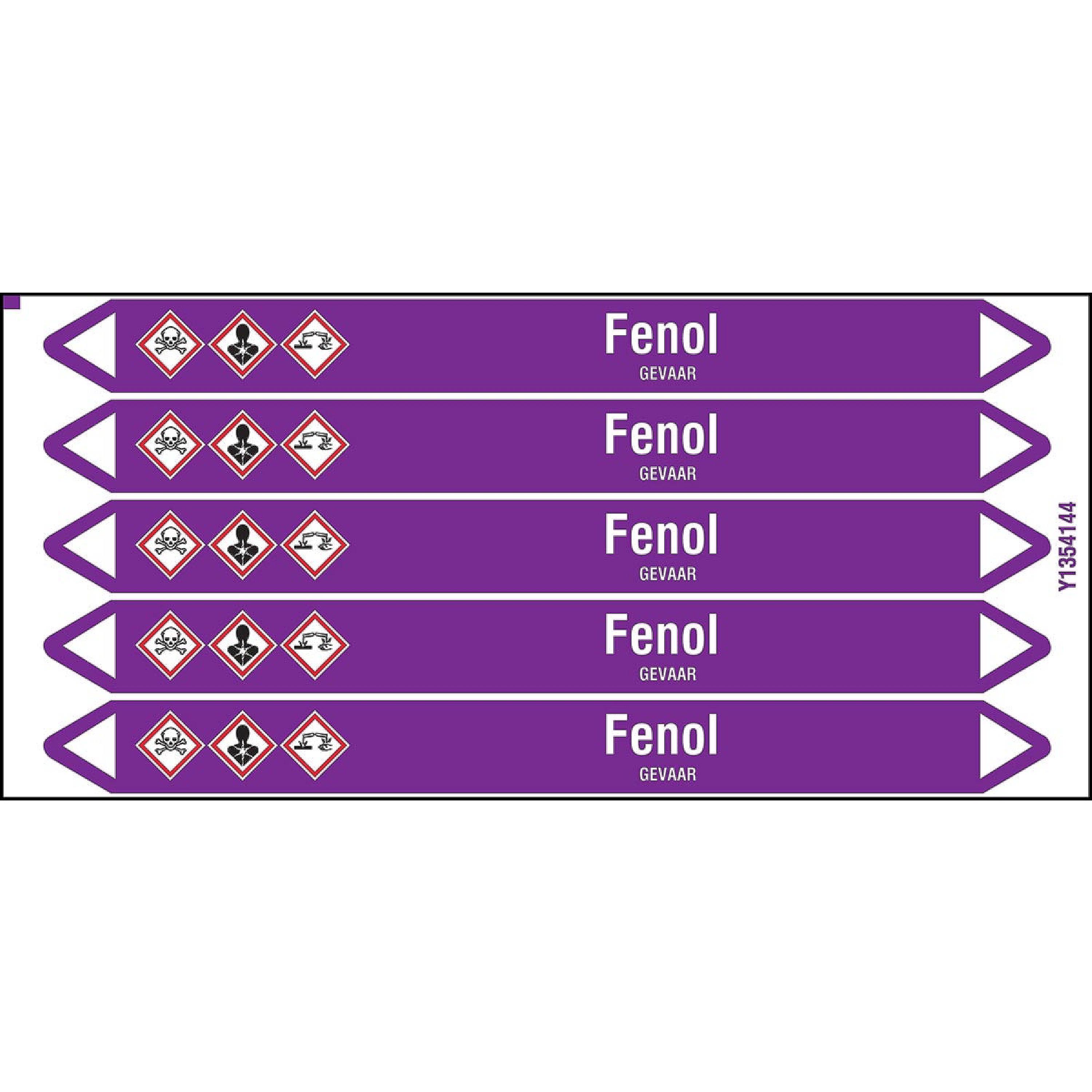 BRADY N003794 pipe marker for phenol, with perforated arrows, with ...