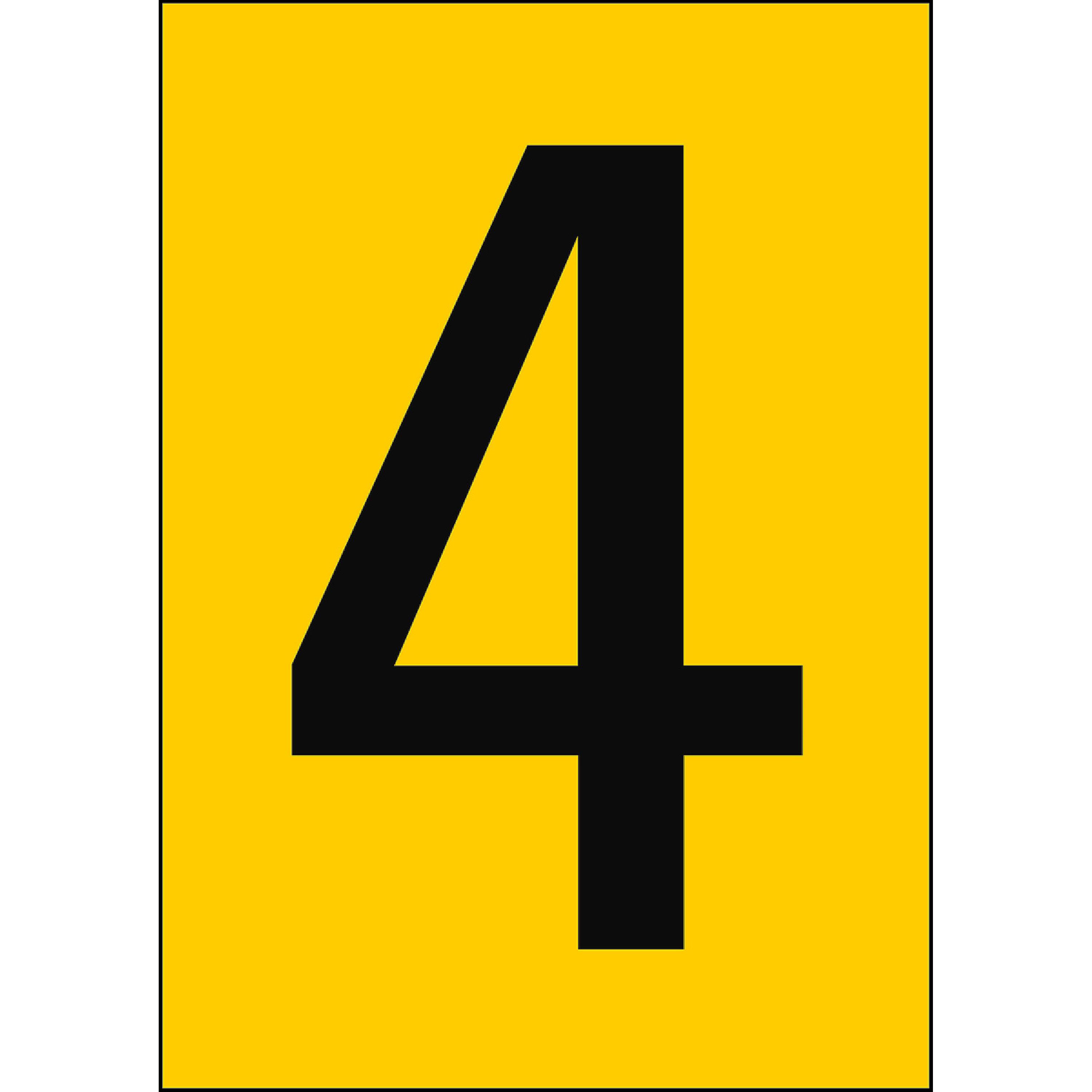 BRADY NL7527A4YL-4 label with number 4 - DIN A4 format for permanent or ...