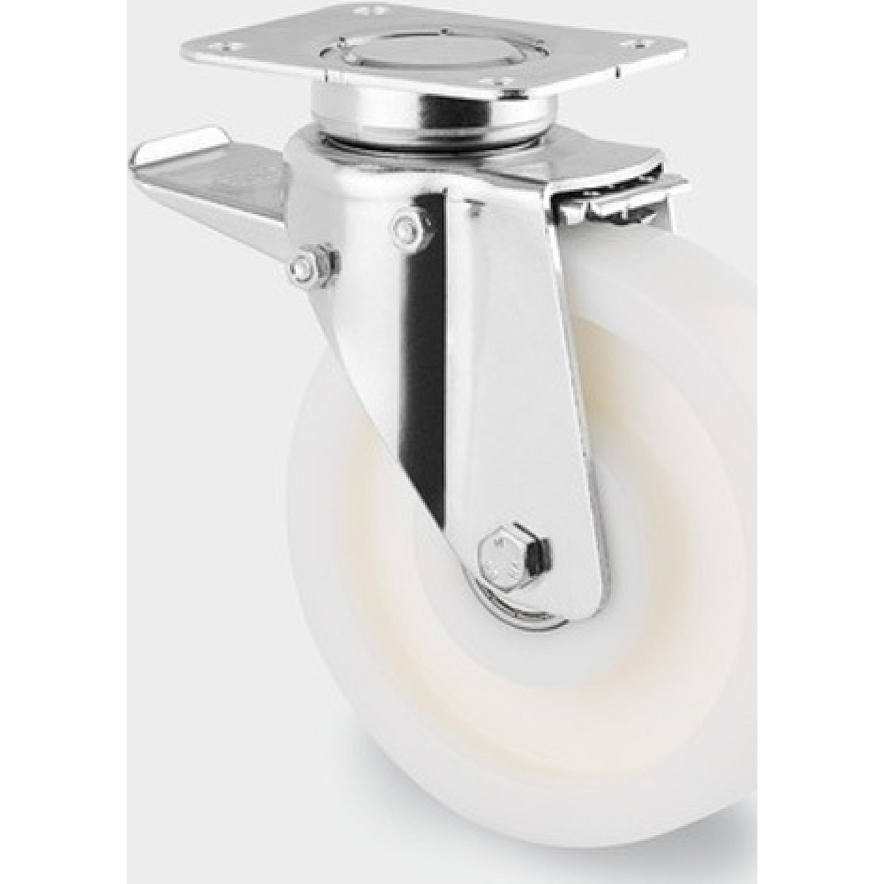 TENTE 3642-TOP-125-P63 castor nylon with brake 480 kg - 00833695GL | Klium