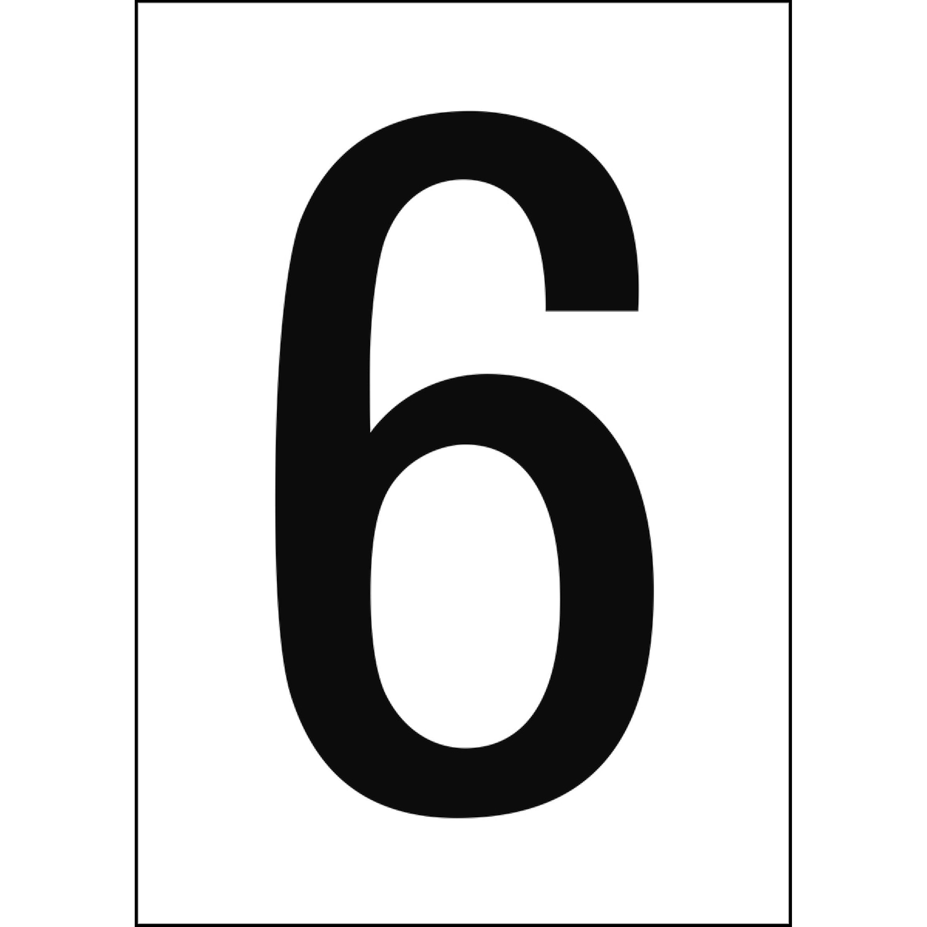 BRADY NL7541A4WH-6 label with number 6 - DIN A4 format for permanent or ...