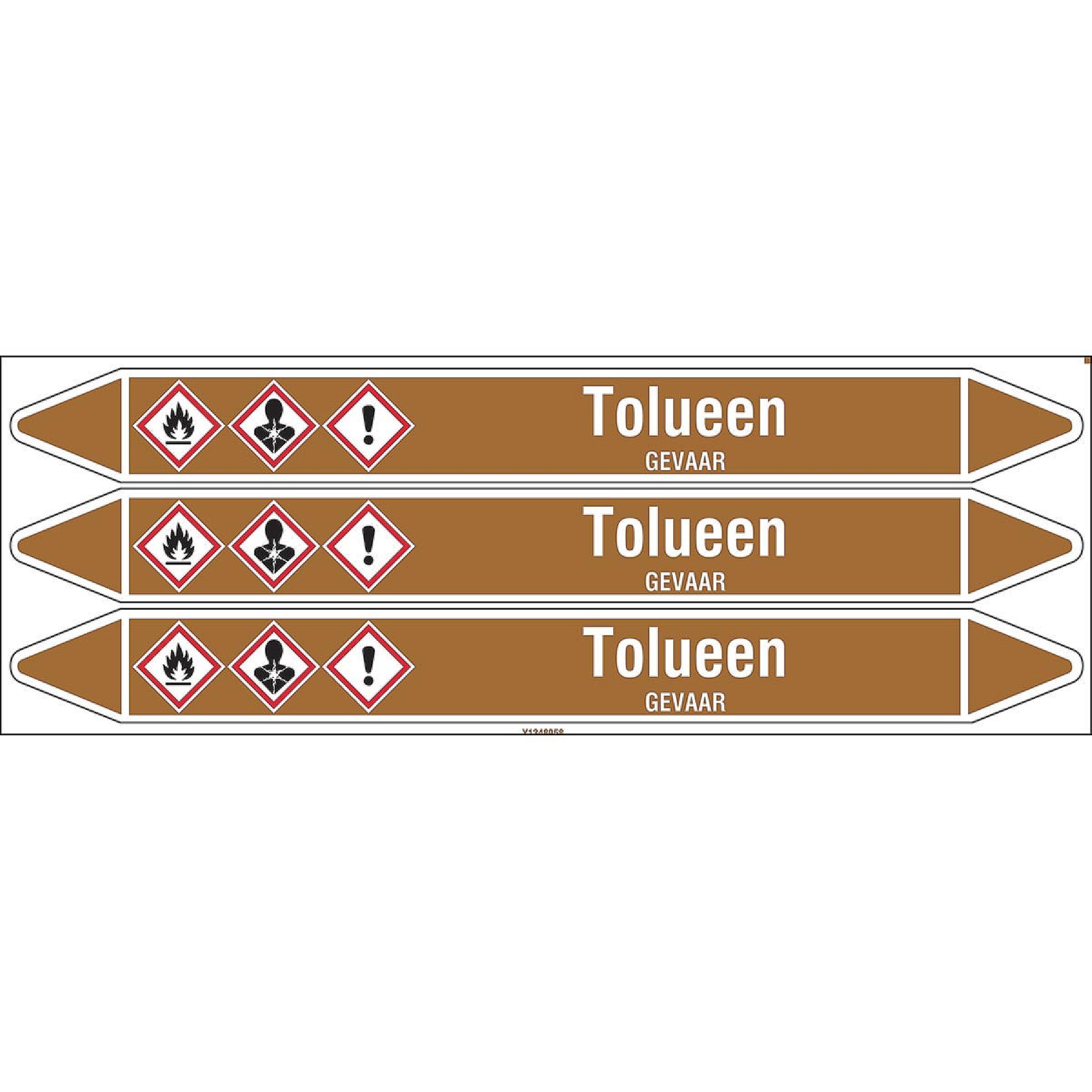 BRADY N005410 pipe marker for toluene, with perforated arrows, with ...