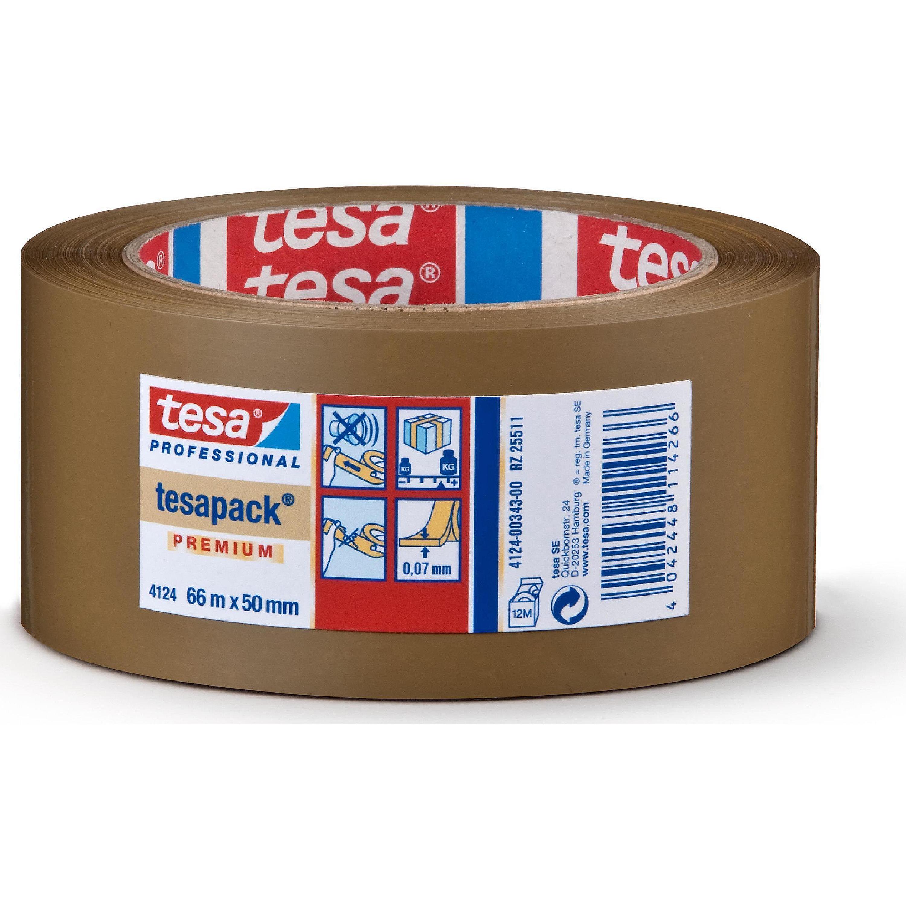 TESA 4124 pvc packaging tape premium brown 75mm x 66m - 04124-00099-00