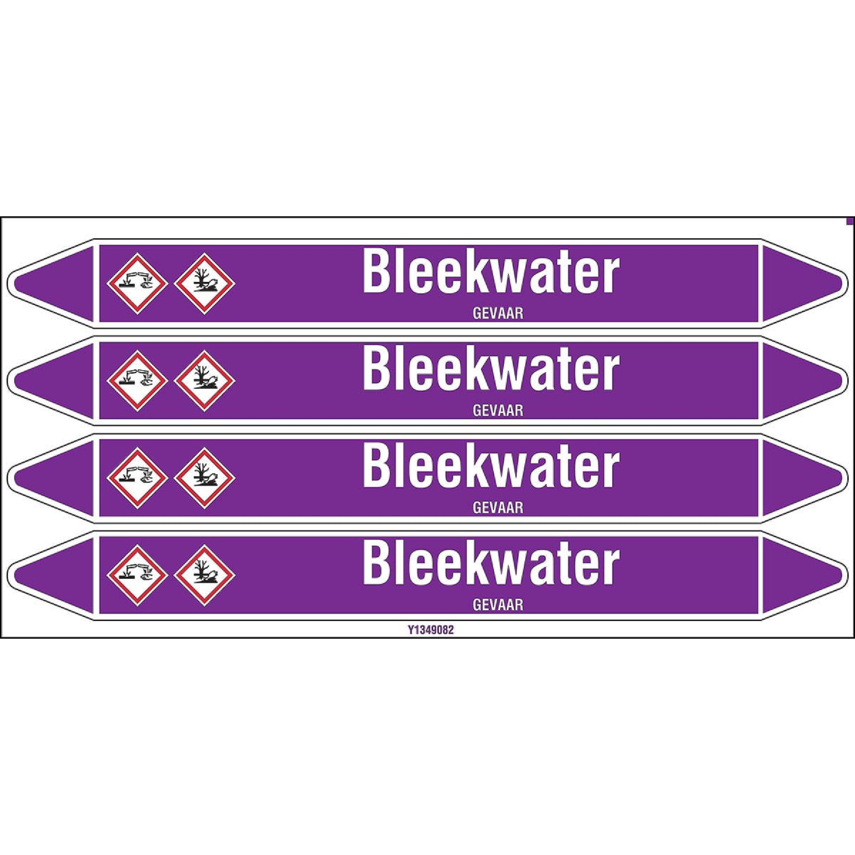 BRADY N003751 pipe marker for bleach, with perforated arrows, with ...