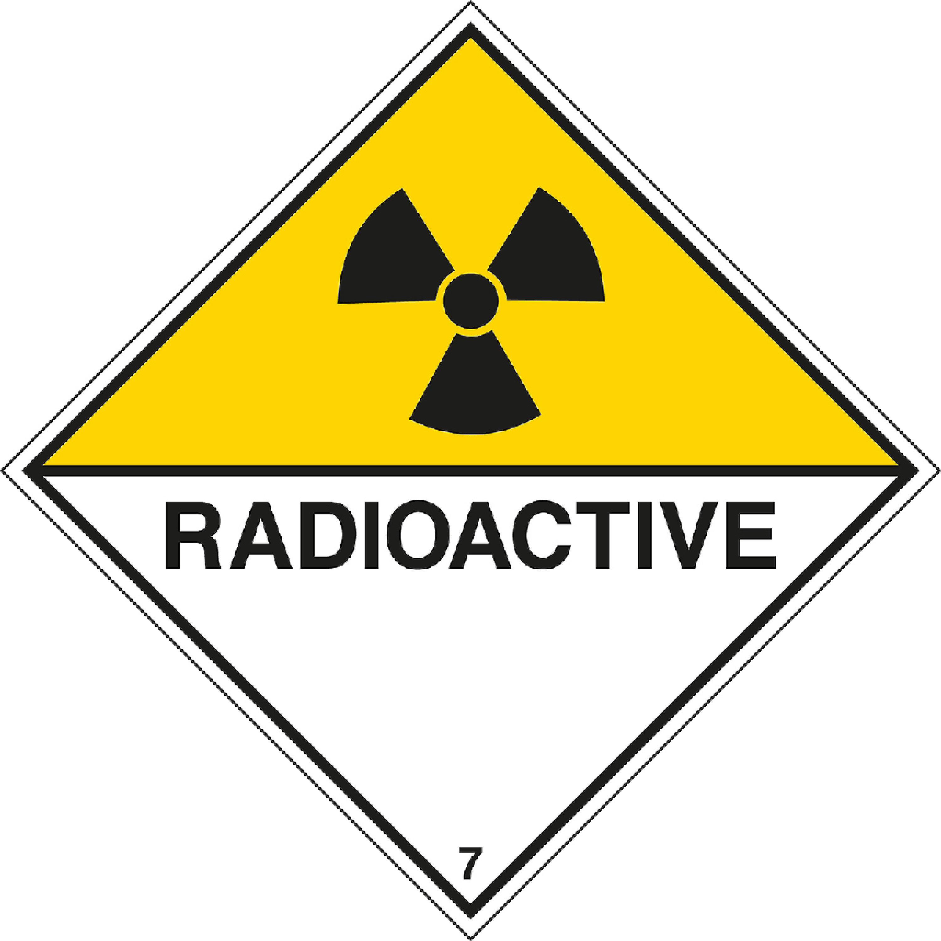 BRADY 257555 marine transport pictogram - radioactive material, 100 x ...