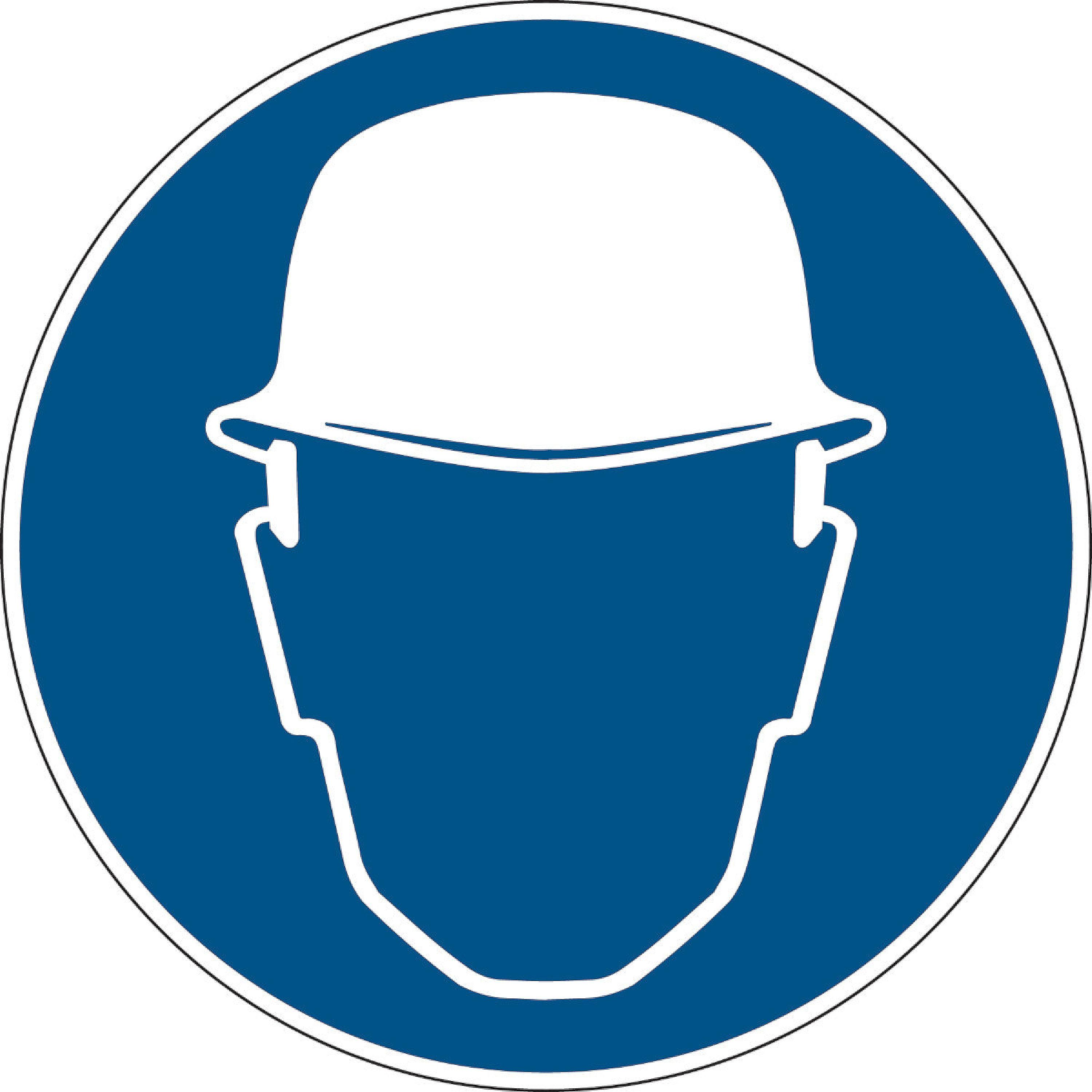 BRADY 250102 warning pictogram - safety helmet mandatory, 100 mm | Klium