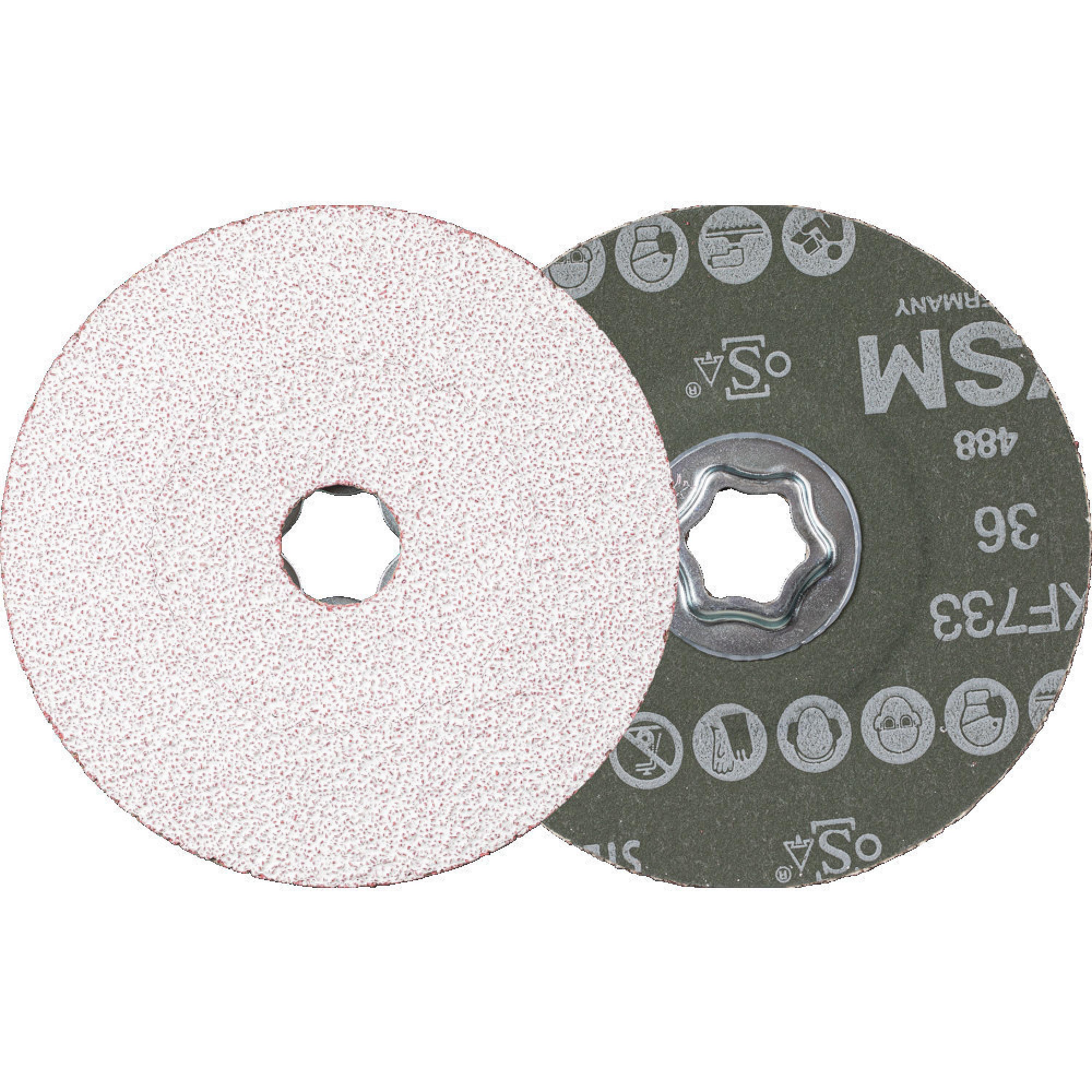 PFERD CC-FS 125 CO-ALU 36 COMBICLICK fibre disc with ceramic grit Ø 125 mm, grit 36, for soft ...