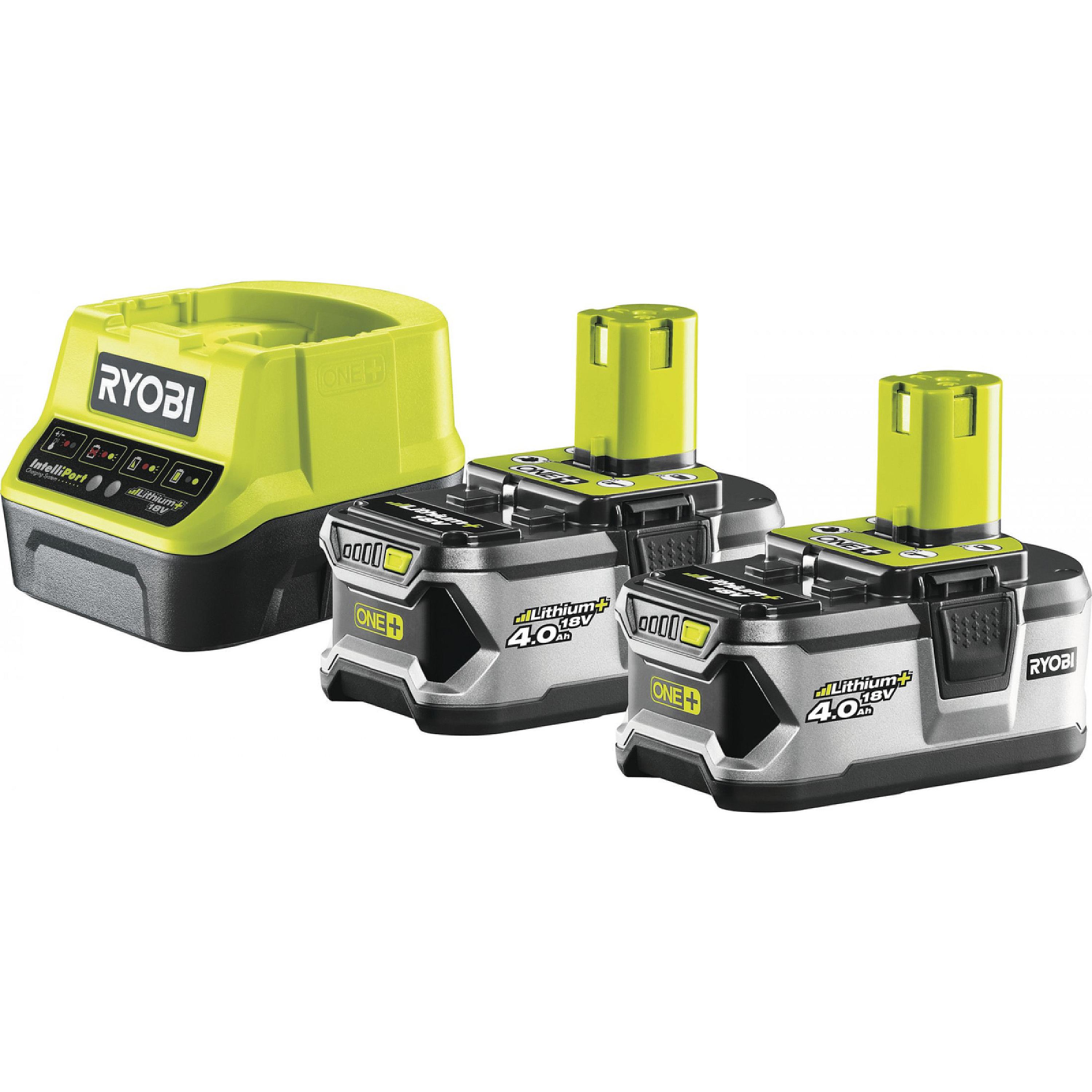 RYOBI RC18120-240 18V ONE+ Lithium+ 2x 4.0Ah Battery + Charger ...