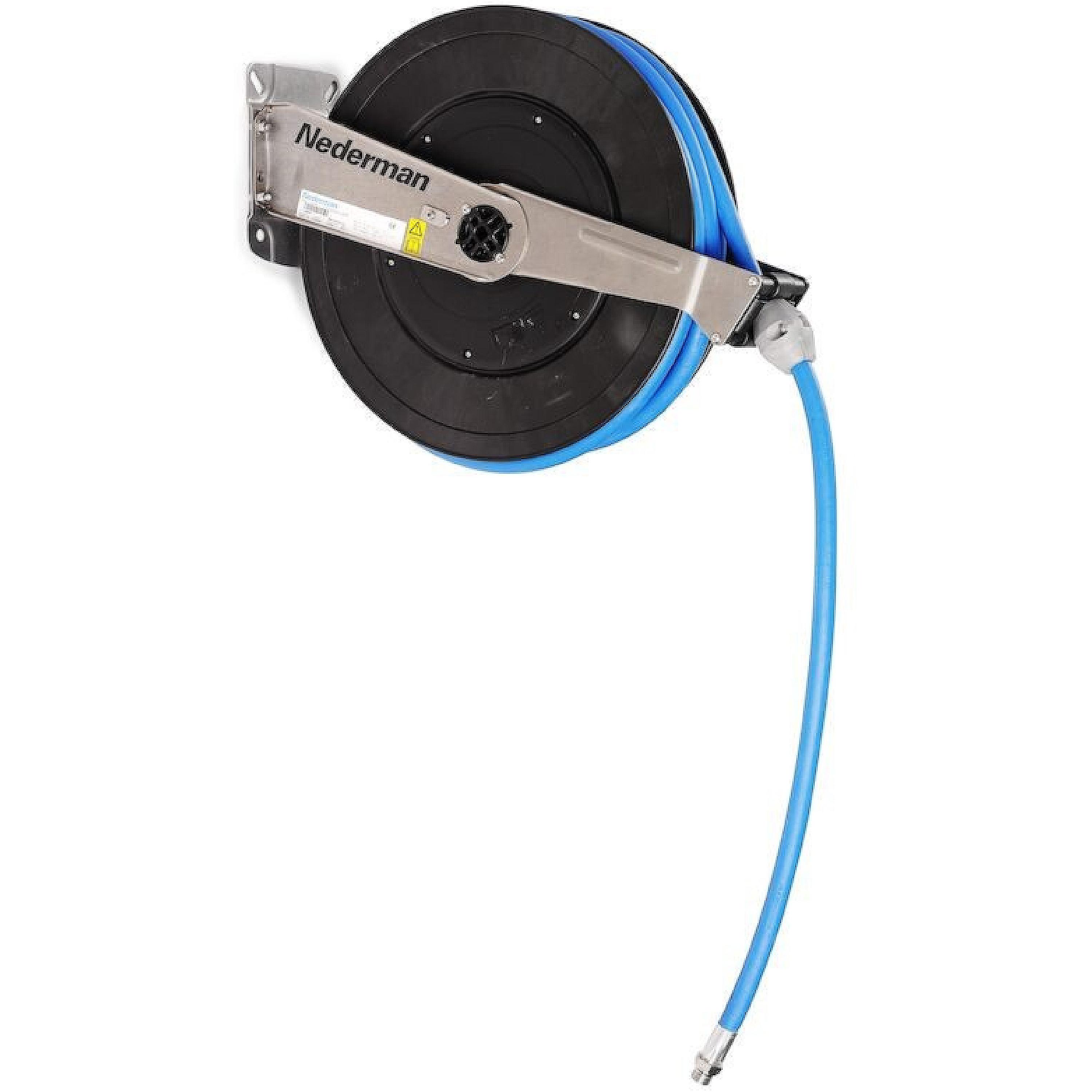 NEDERMAN 889 hose reel with corrosion-resistant 1/2" water/supply hose ...
