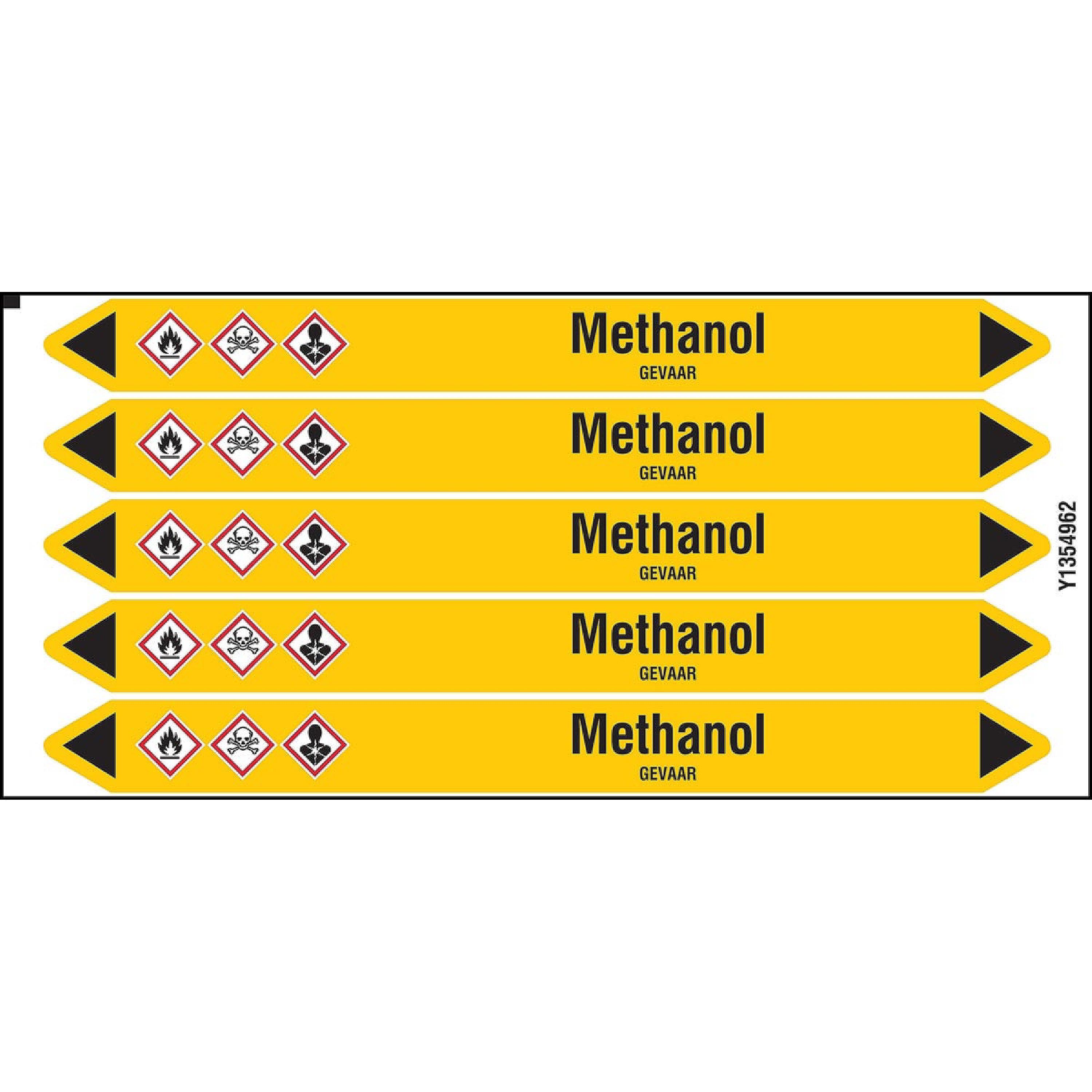 BRADY N004410 pipe marker for methanol, with perforated arrows, with ...