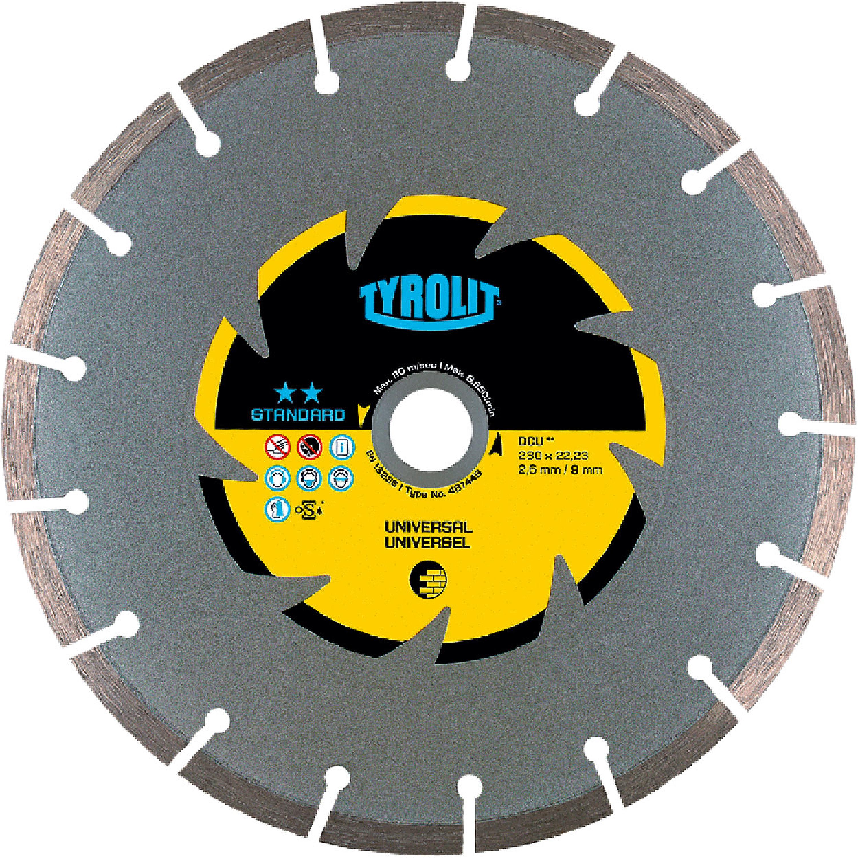 TYROLIT 467443 Standard diamond wheel for angle grinders 7 C3 DCU 115x2x22,23 | Klium