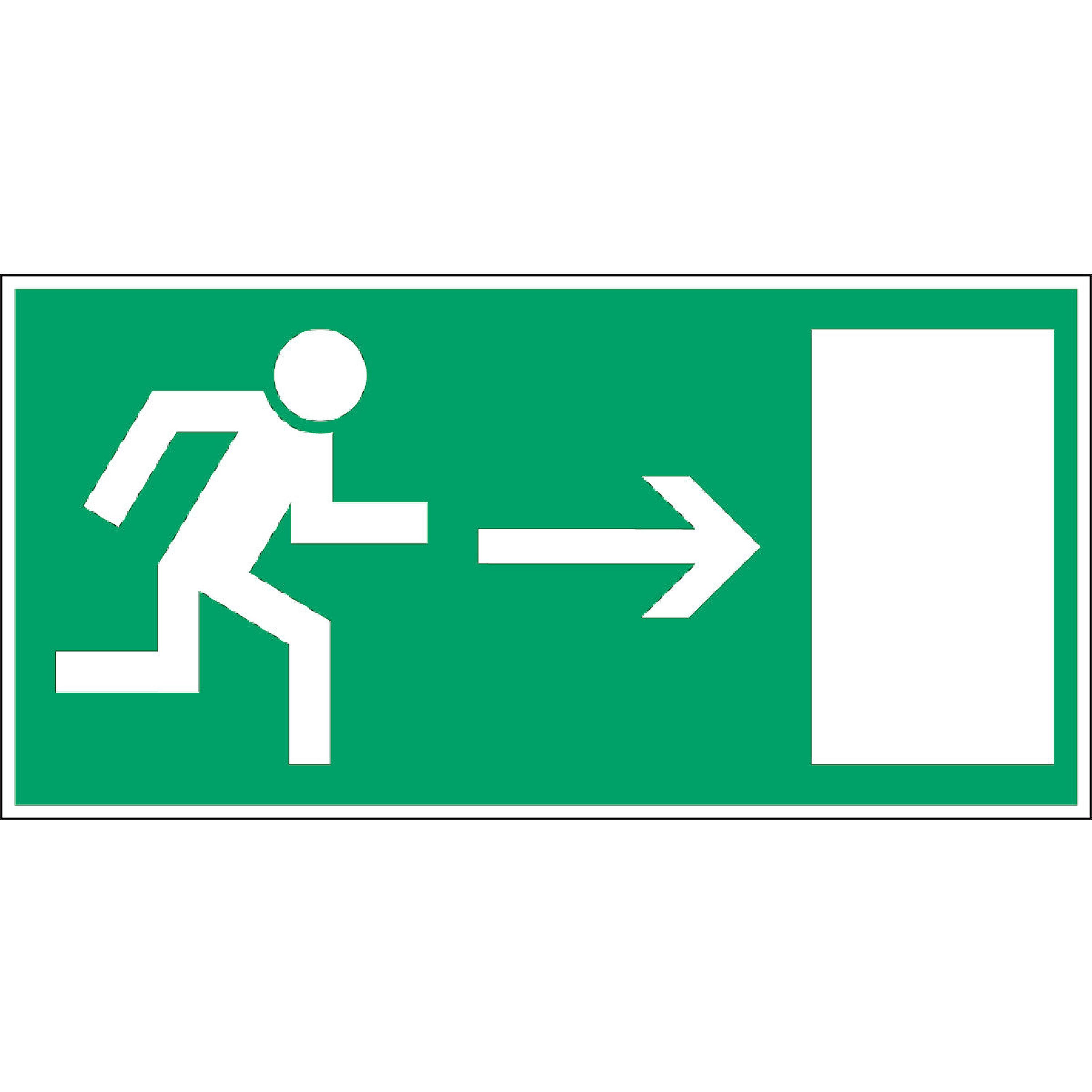 BRADY 250425 rescue pictogram - emergency exit right, 105 x 210 mm | Klium