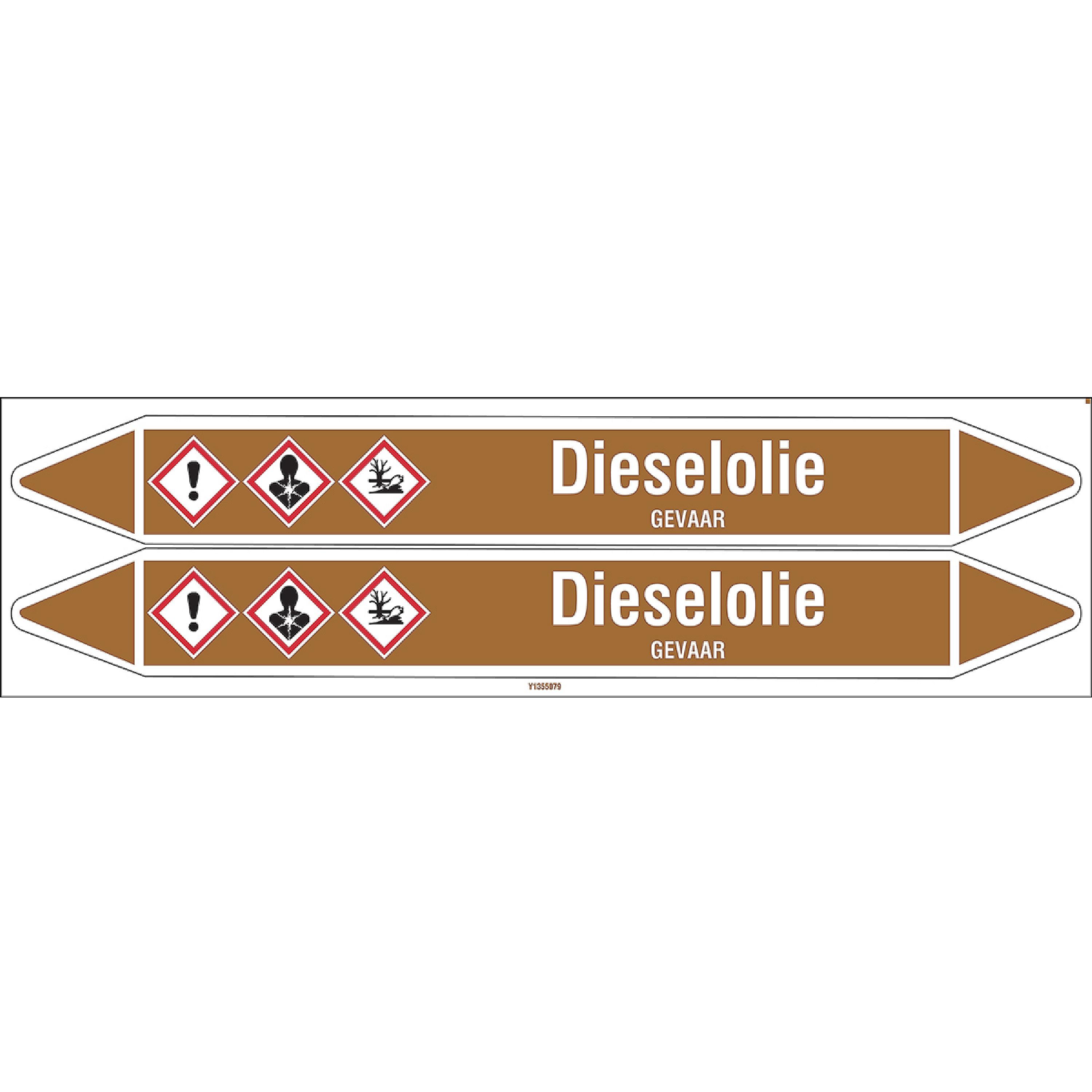 BRADY N005085 pipe marker for diesel oil, with perforated arrows, with ...