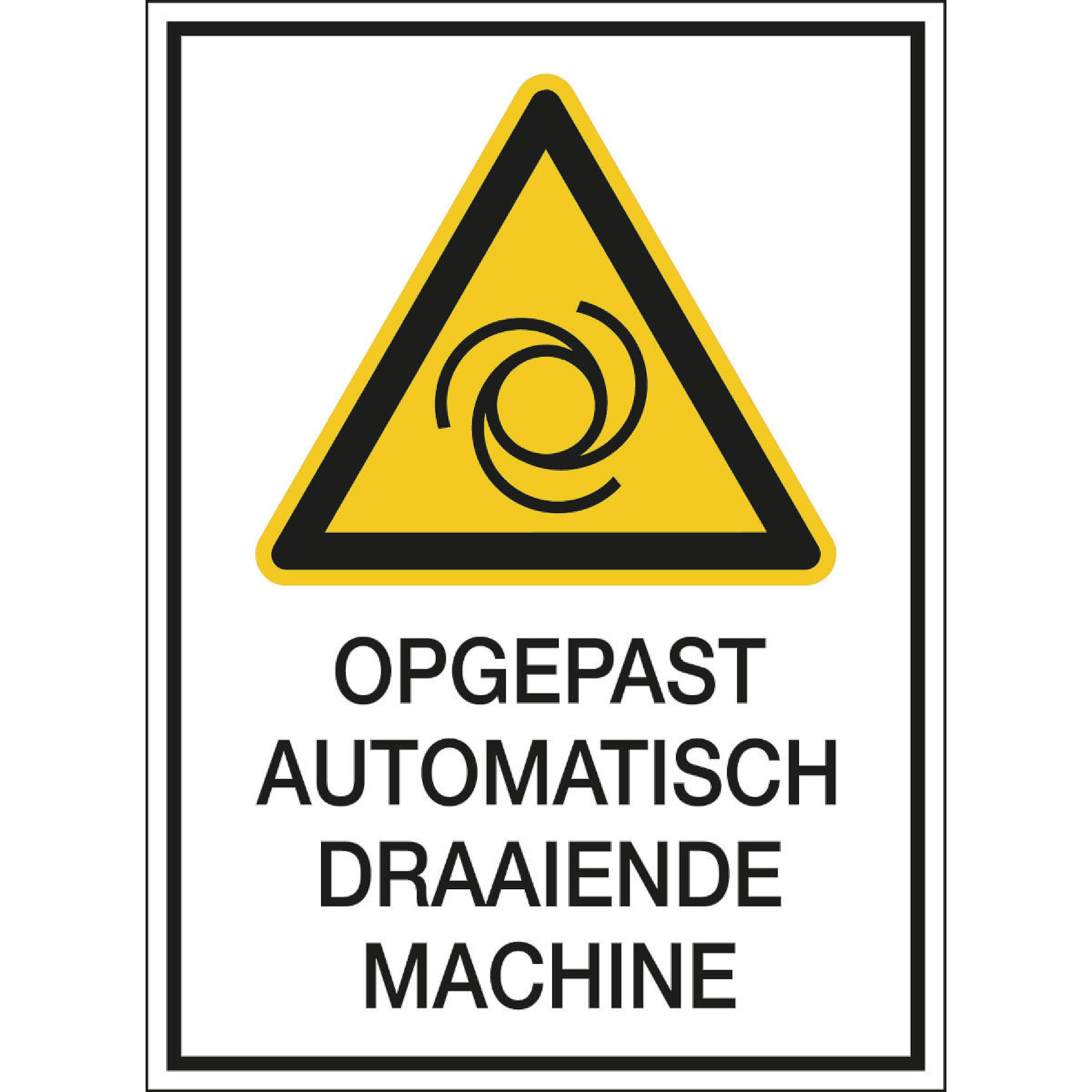BRADY 808444 A4 safety pictogram - beware automatic rotating machine ...