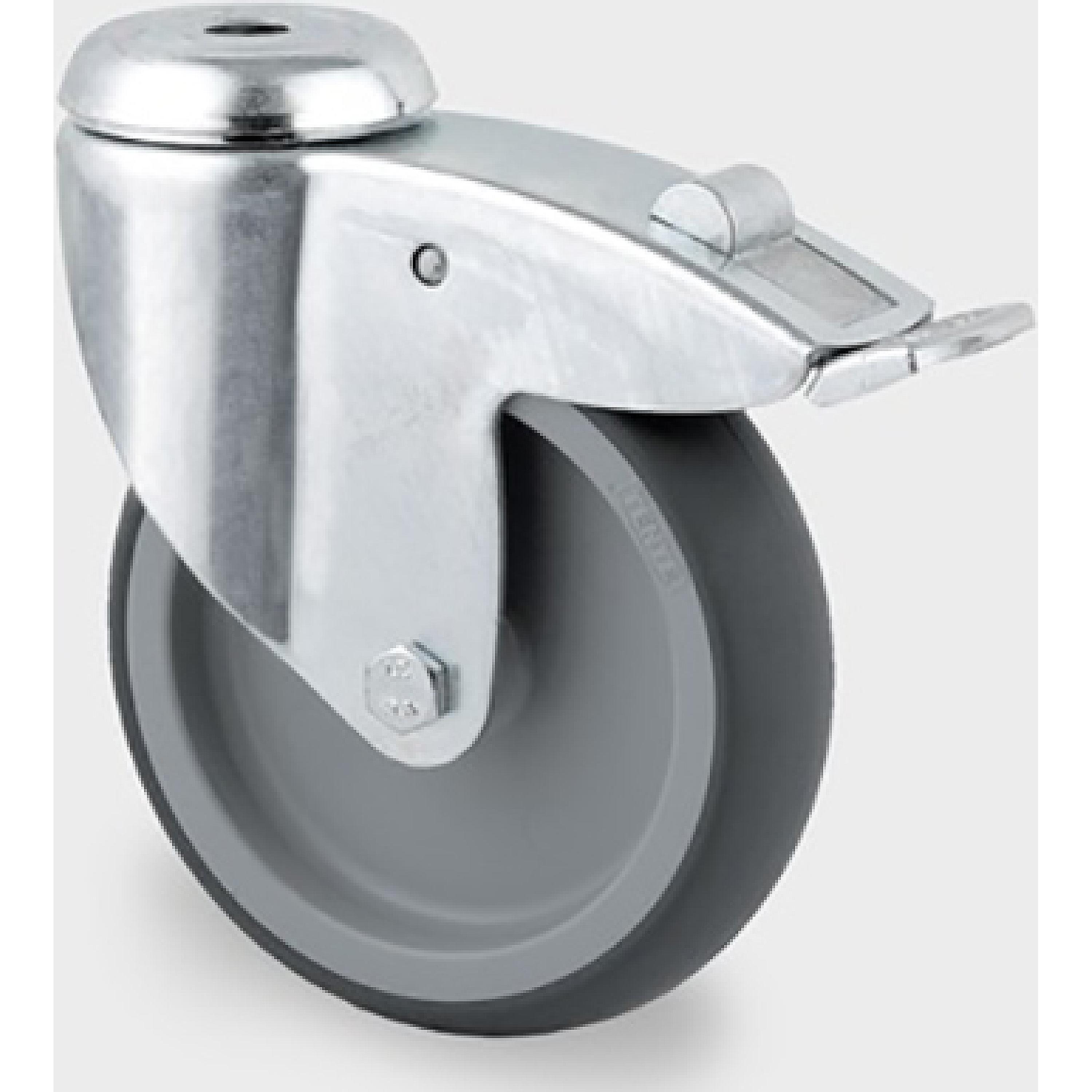 TENTE 2477-PJO-100-P30-11 swivel castor with brake rubber 100 mm max ...