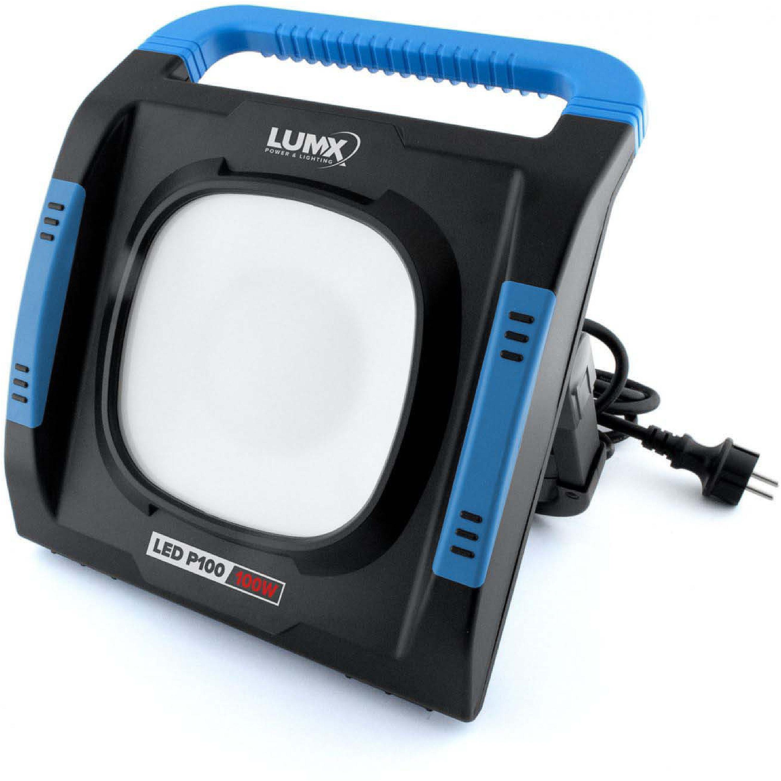 LUMX LED P-100 worklight 11500 lumens with 2 sockets 16A black/blue ...
