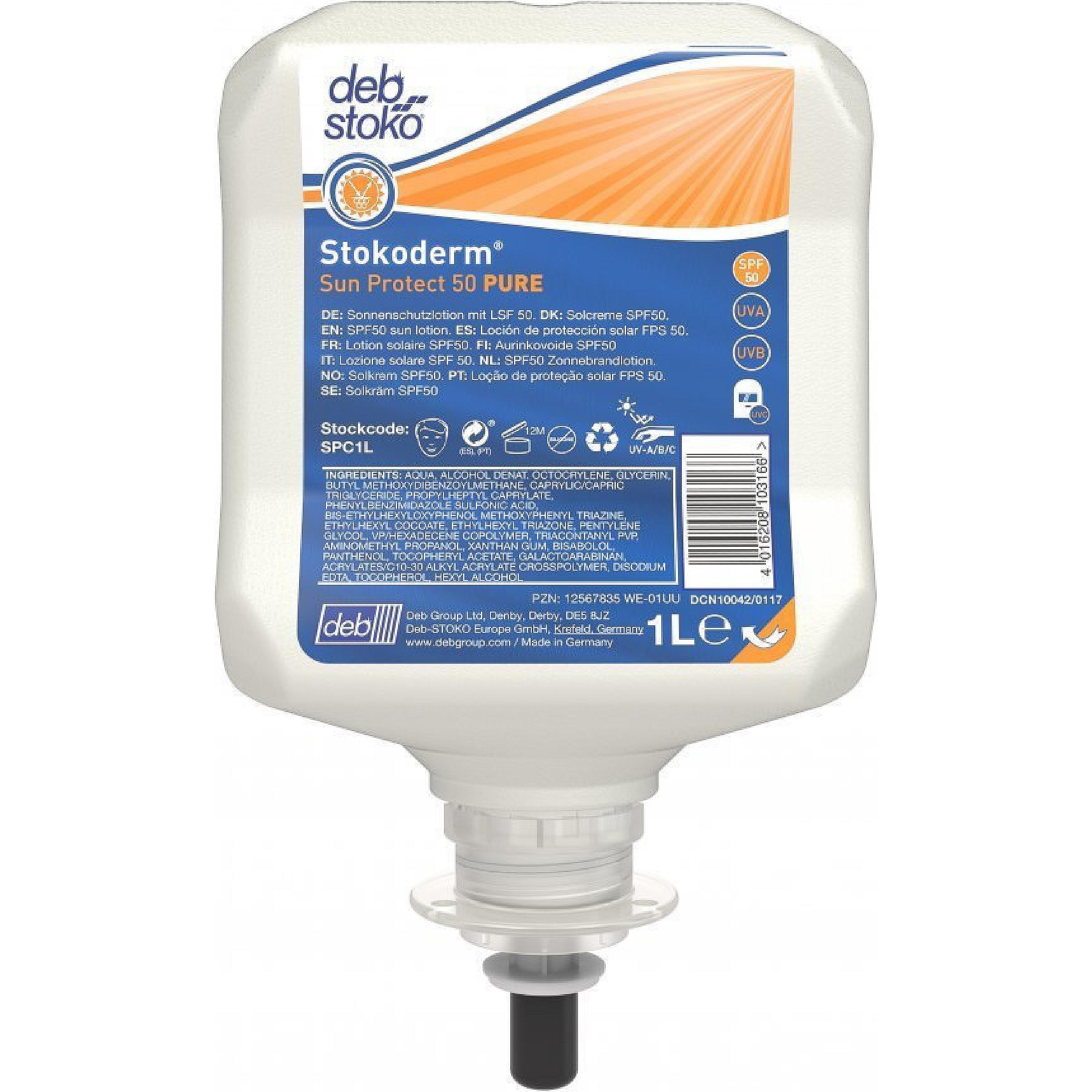 DEB STOKO Stokoderm Sun Protect 50 PURE skin-protecting UV lotion (1l ...