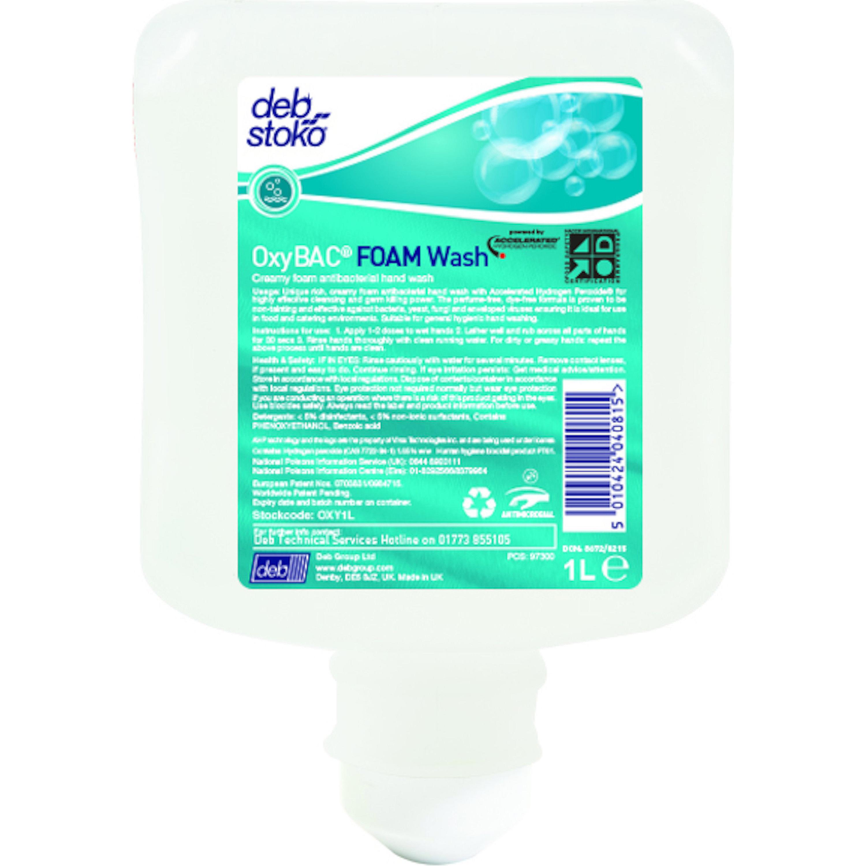 DEB STOKO OxyBac FOAM Wash - NL hygienic foam soap for PR dispenser (1 ...