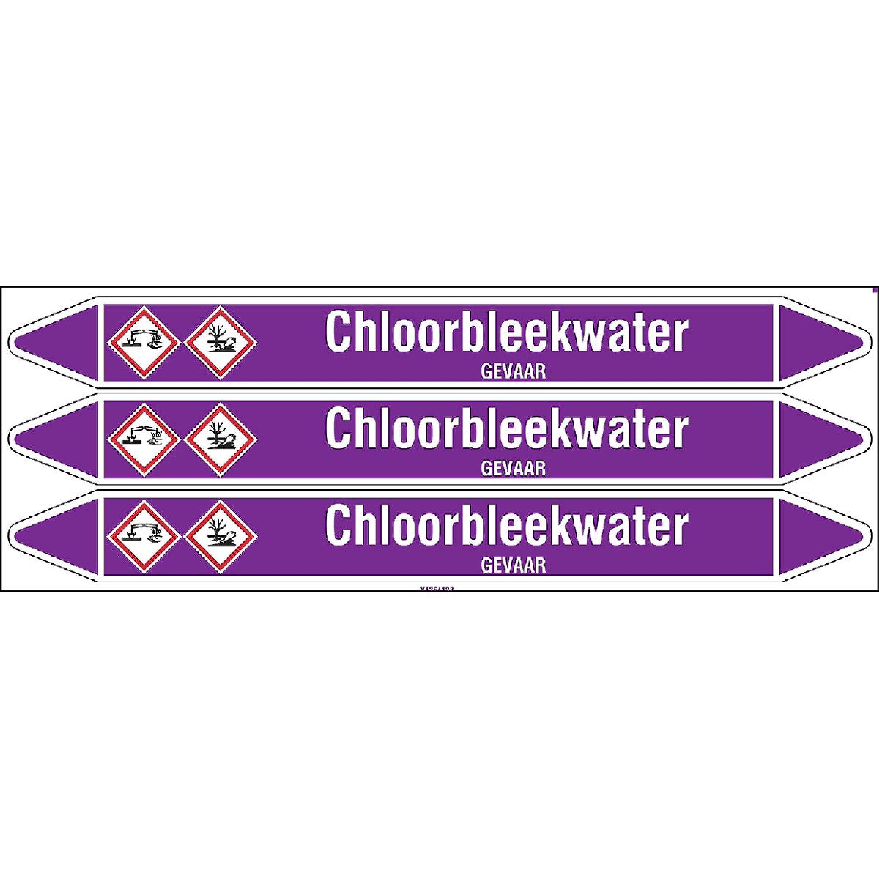 BRADY N003774 pipe marker for chlorinated bleach water, with perforated ...