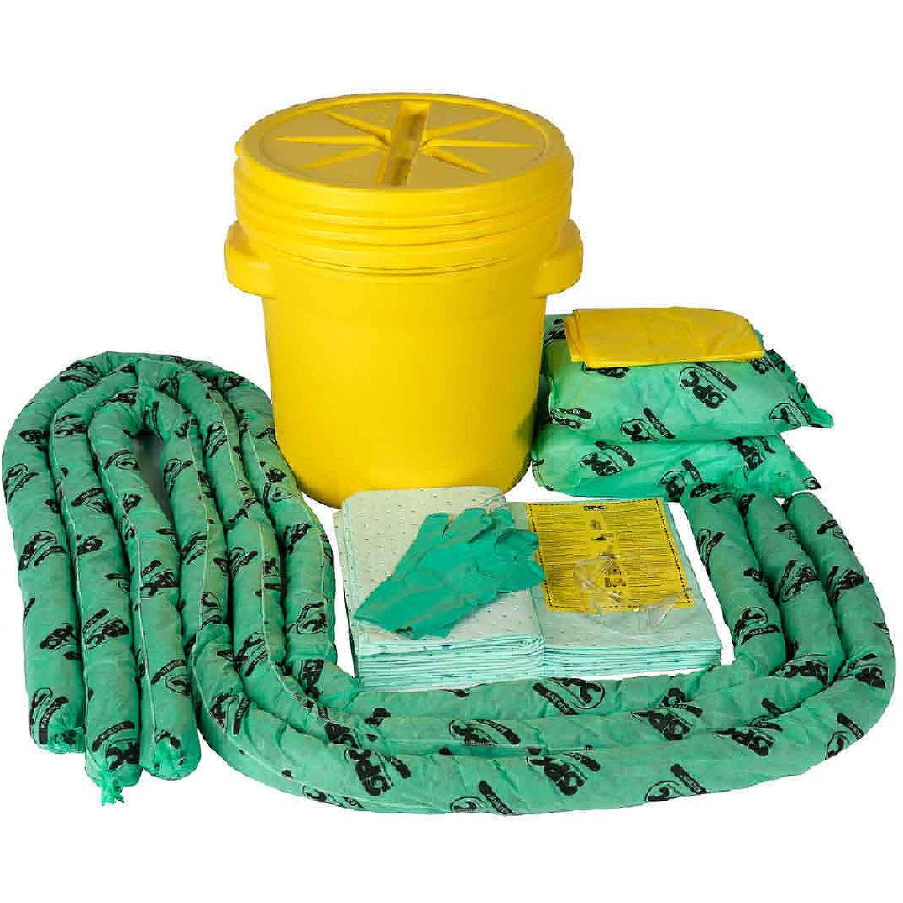 SPC SKH-20 Intervention kit for absorbing chemicals in polyethylene Lab Pack drum with screw lid ...