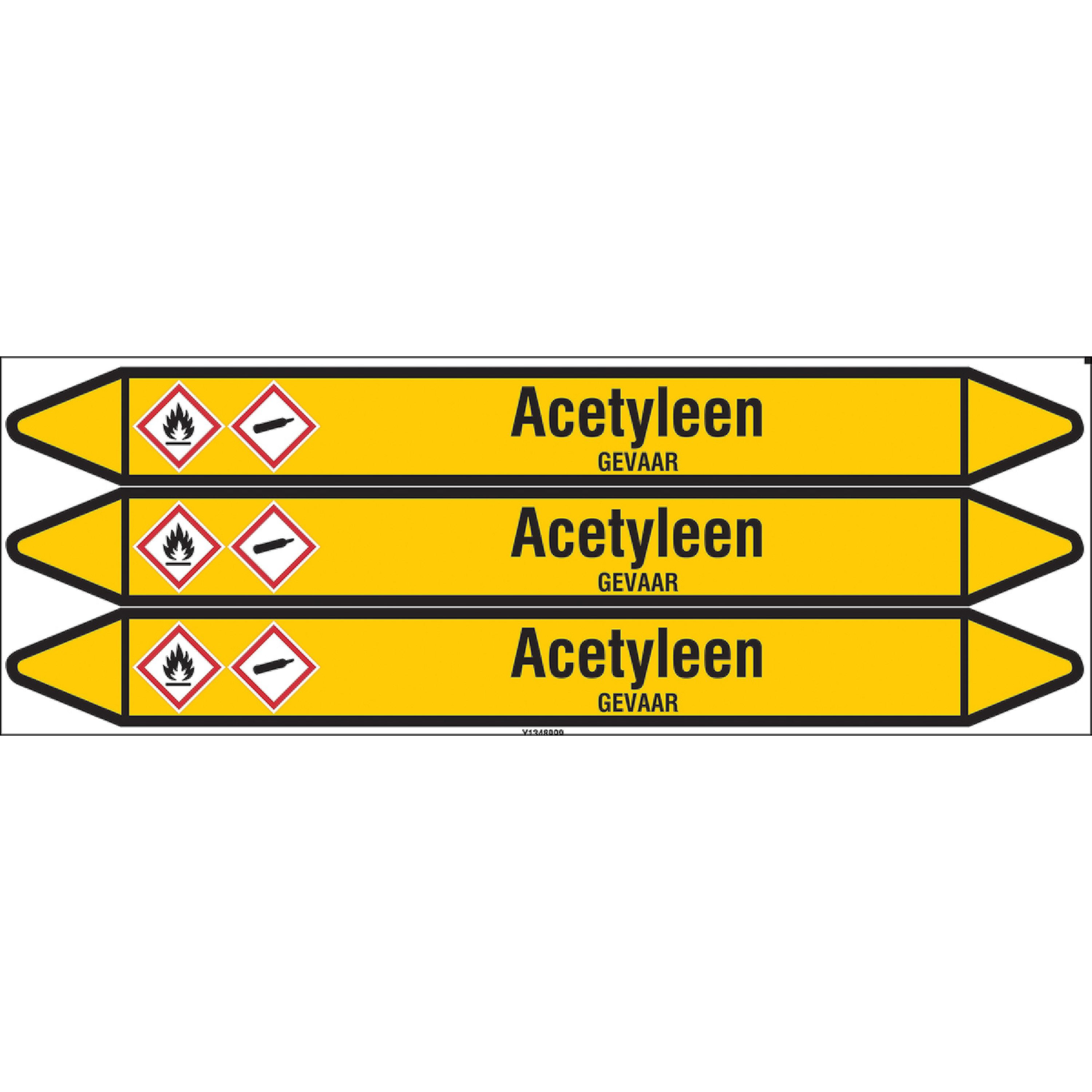 BRADY N004063 pipe marker for acetylene, with perforated arrows, with ...