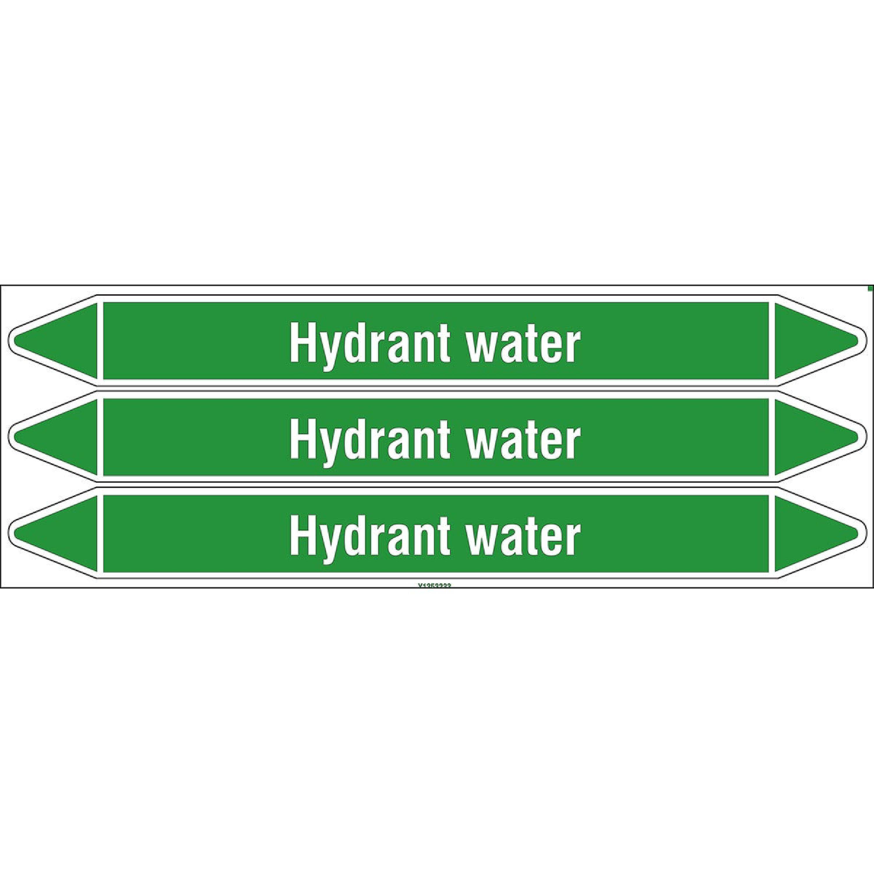 BRADY N006016 pipe marker for hydrant water, with perforated arrows ...