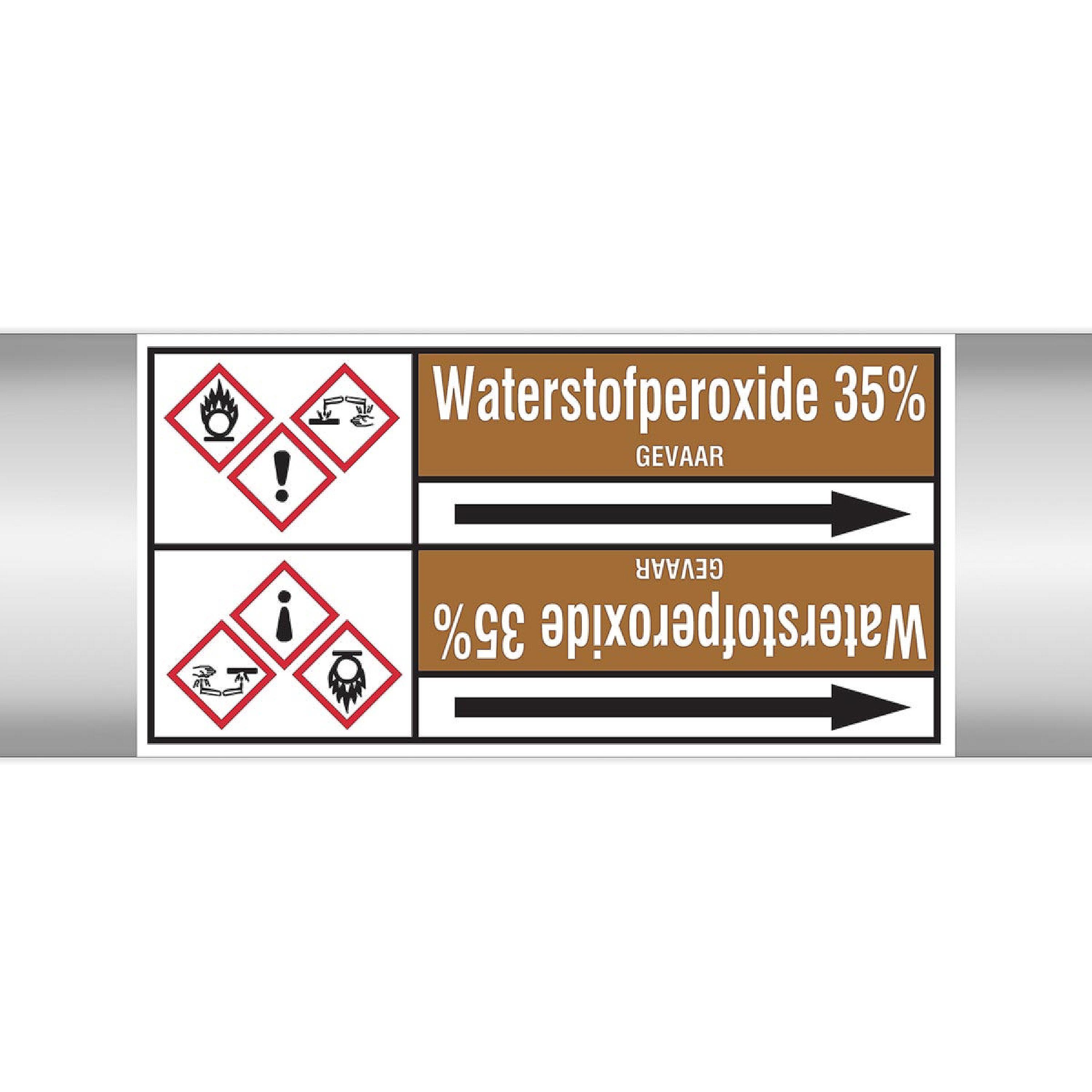 BRADY N005472 pipe marker for hydrogen peroxide, with pictogram 33 m x ...