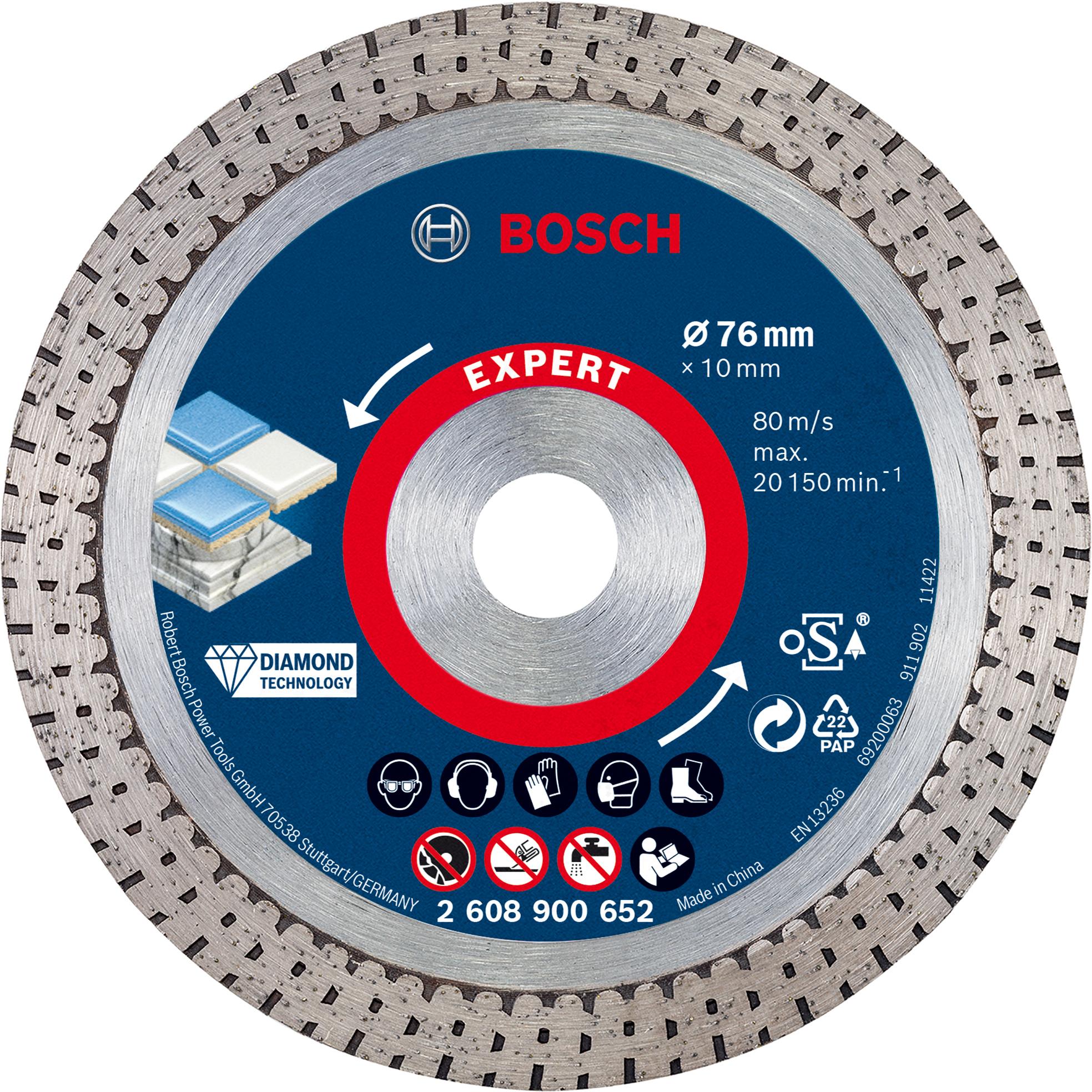 BOSCH 2608900652 Expert HardCeramic 76 mm diamond cutting disc 76x1 ...