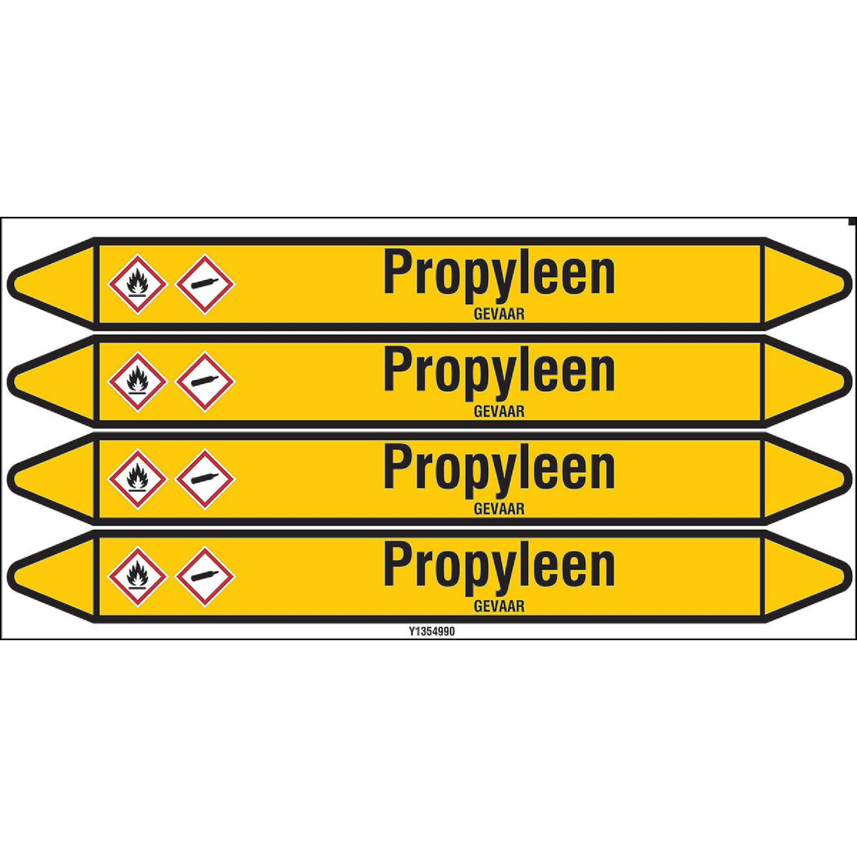 BRADY N004455 pipe marker for propylene, with perforated arrows, with ...